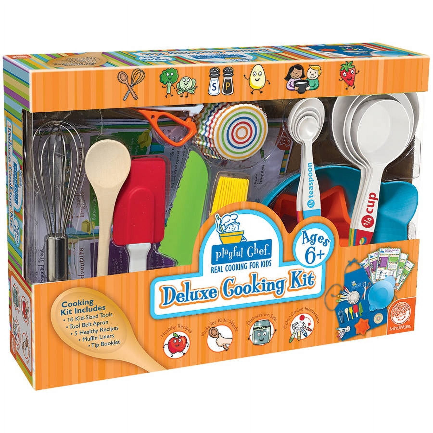 Free Shipping! MindWare Playful Chef Deluxe Cooking Kit for Kids, Ages ...