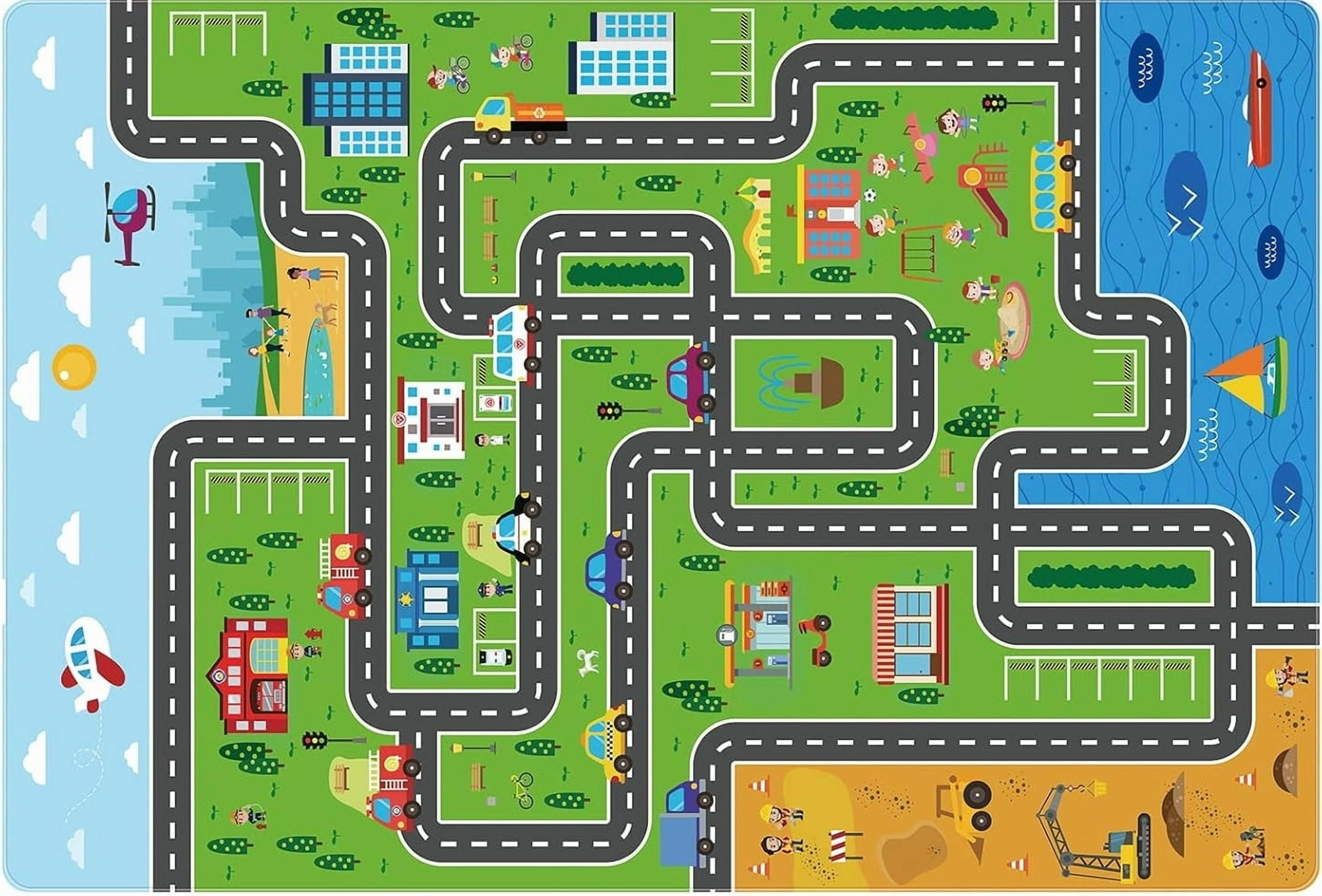 Playful City Traffic Route Carpet Interactive Rug Living Room Bedroom ...