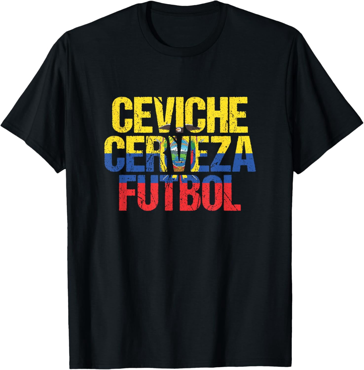 Playful Comfort Tee - Ceviche & Cerveza & Futbol Ecuadorian Ecuador T ...