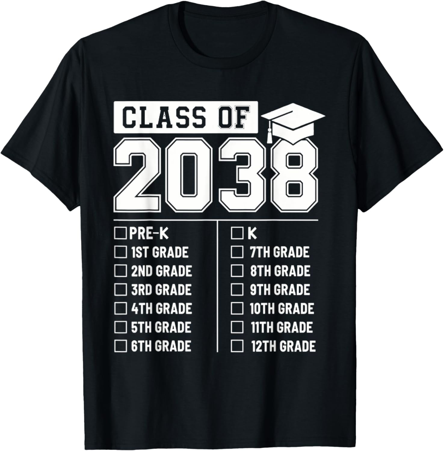 Playful Comfort Tee - Class Of 2038 Grow With Me Checklist Pre K ...