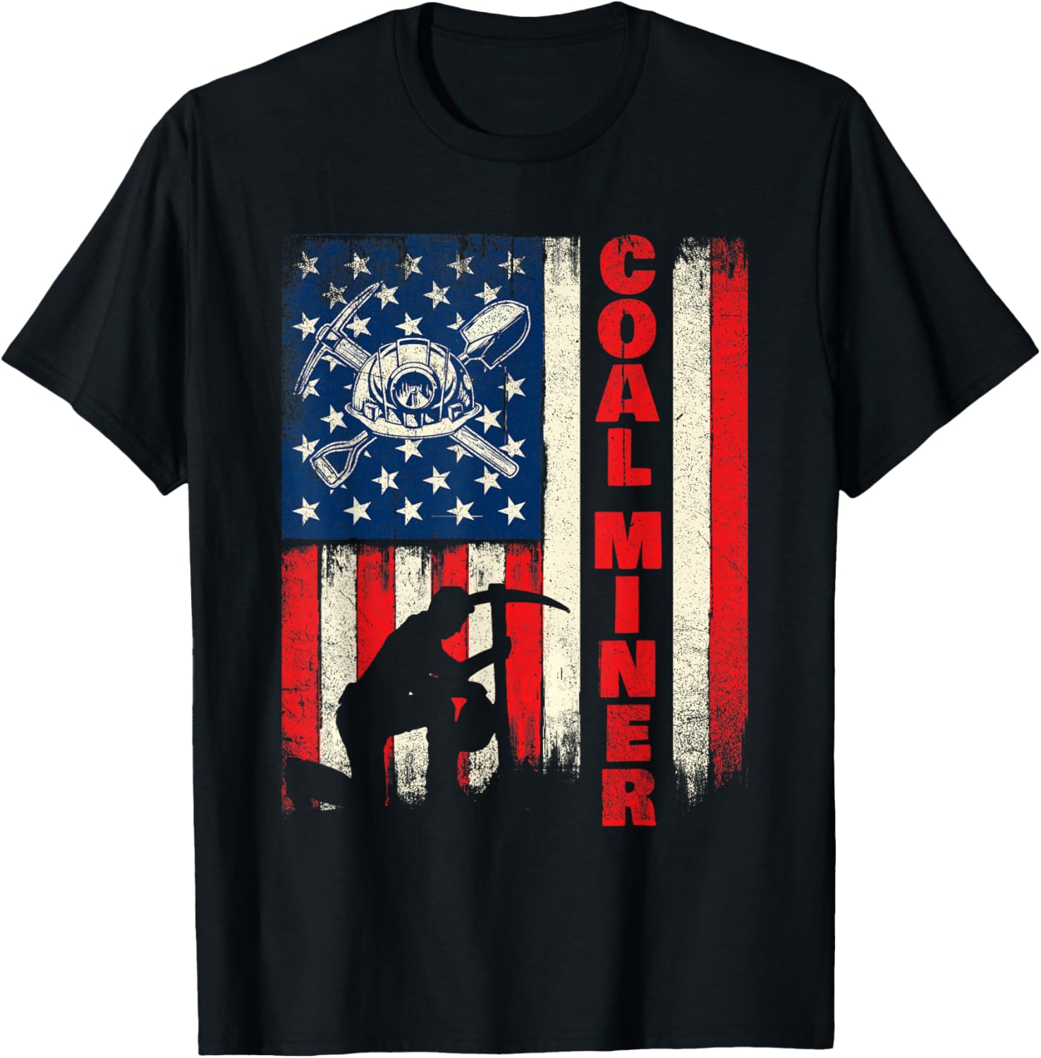 Playful Comfort Tee - Coal Miner - Patriotic USA Flag Pitman ...