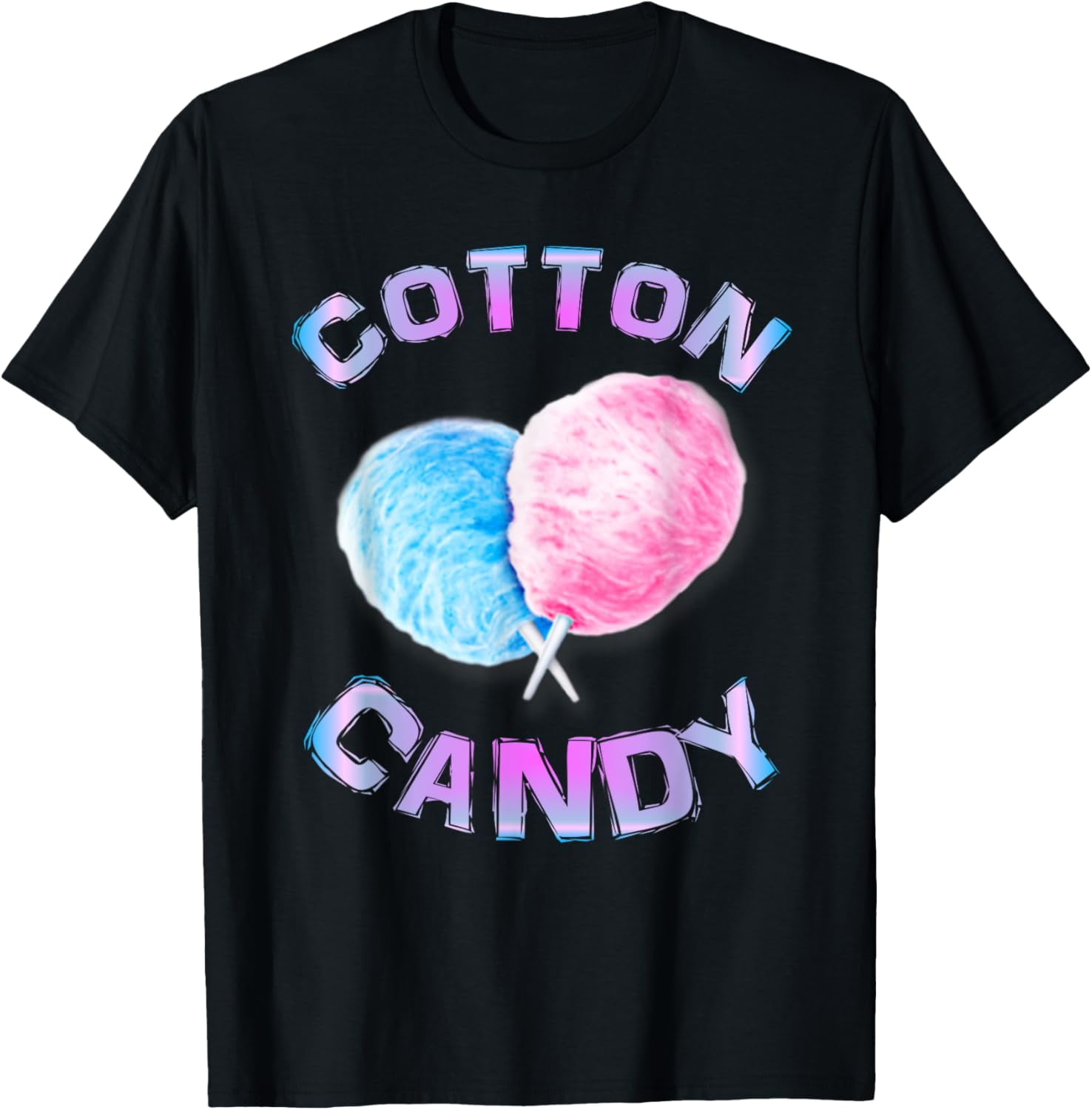 Playful Comfort Tee - Cotton Candy Sticks Cones Floss Sweet Tooth Candy ...