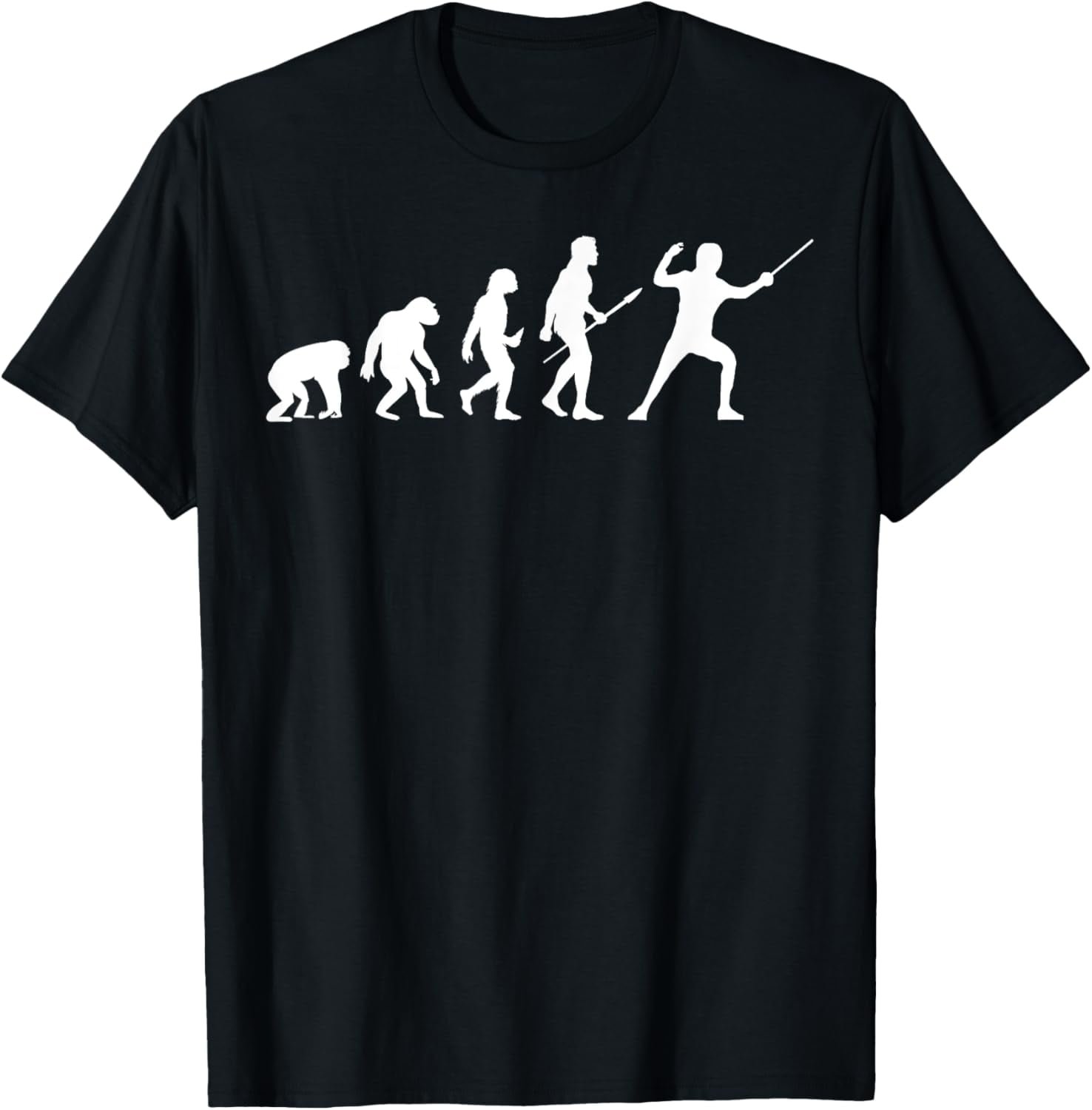 Playful Comfort Tee - Fencing Evolution Of Man Funny Fencing Shirt Men Women Kids T-Shirt ...