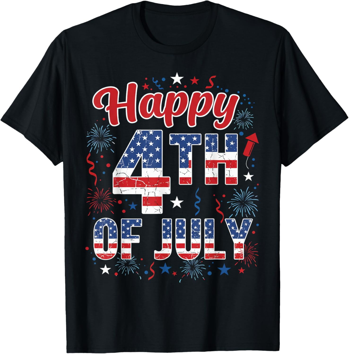 Playful Comfort Tee - Fireworks Happy 4th Of July US Flag American 4th ...