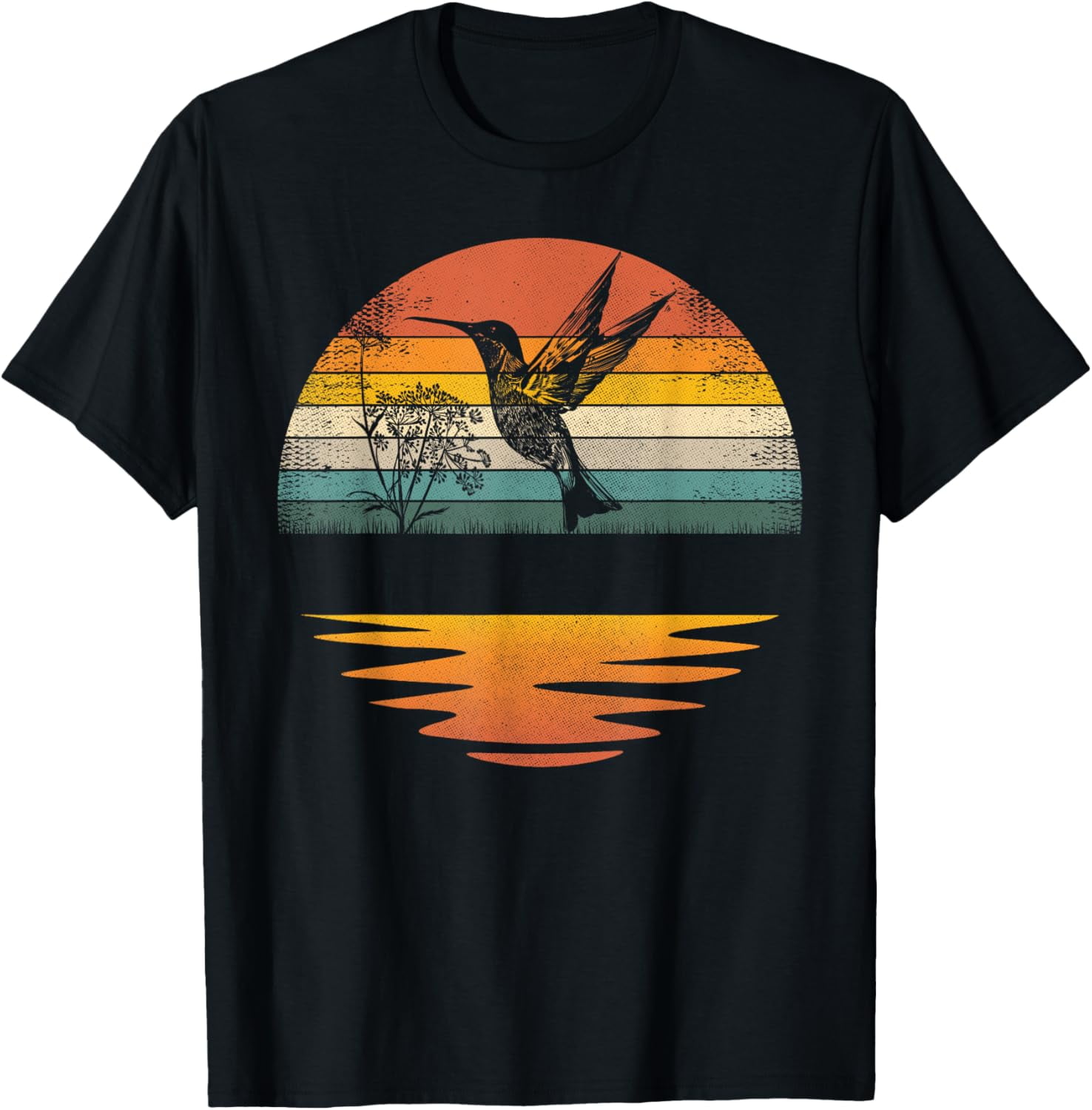 Playful Comfort Tee - Hummingbird Vintage Sunset Hummingbirds T-Shirt ...