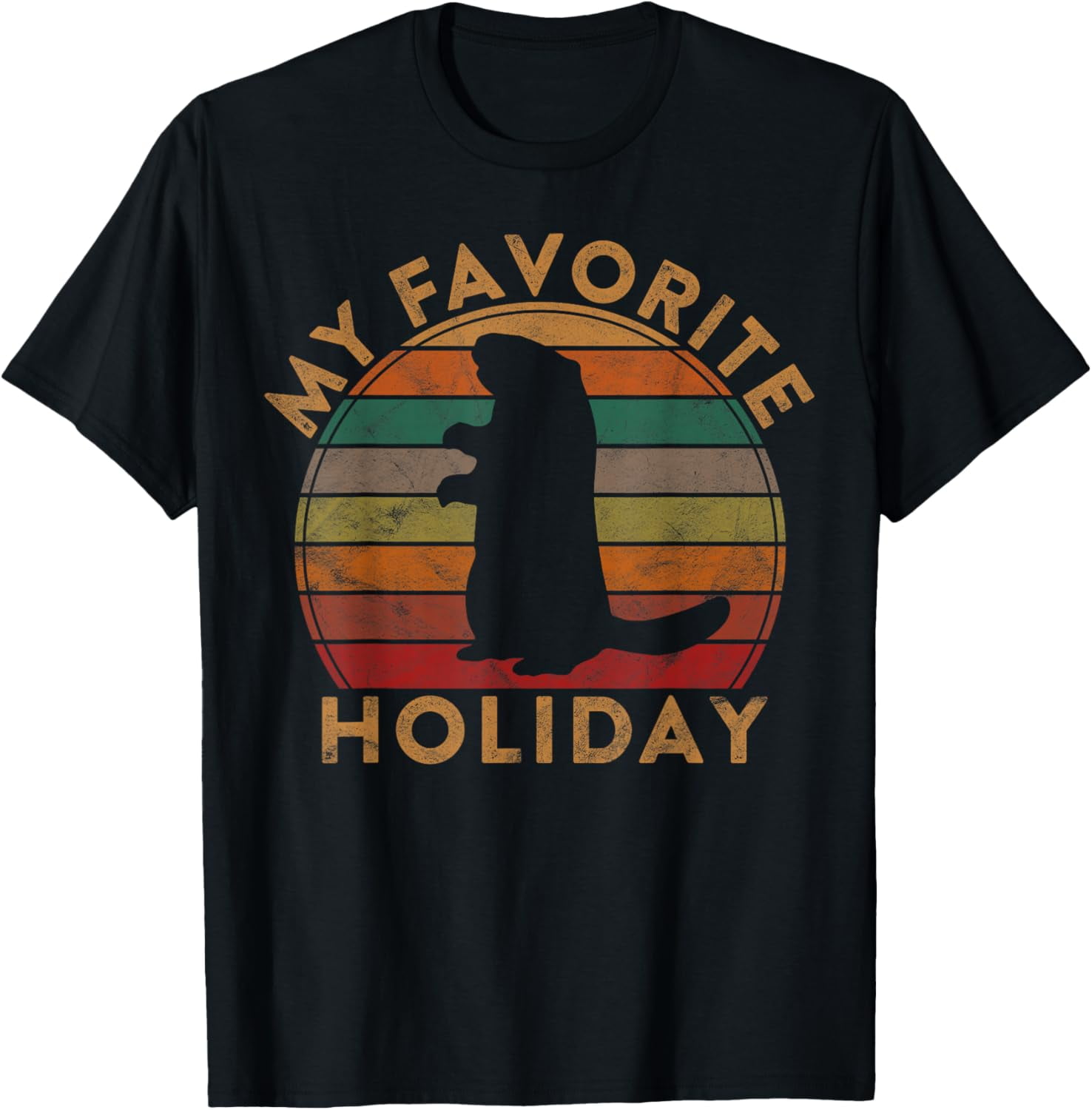 Playful Comfort Tee - My Favorite Holiday Ground Hog Sunset Gift ...