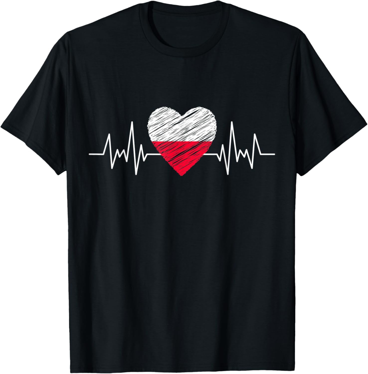 Playful Comfort Tee - Polska Flag With Heartbeat Pride Grunge Polish T ...
