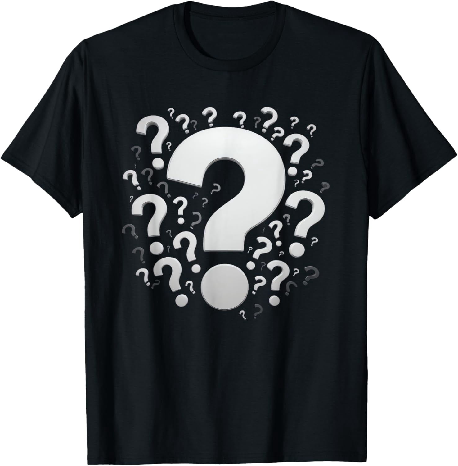 Playful Comfort Tee - Question Marks Punctuation Design T-Shirt ...