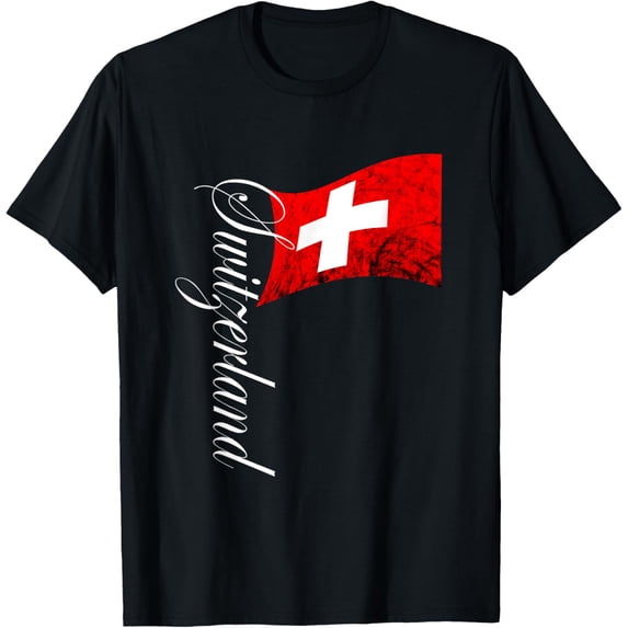 Playful Comfort Tee - Switzerland Flag Swiss Pride Vintage Swiss Flag ...