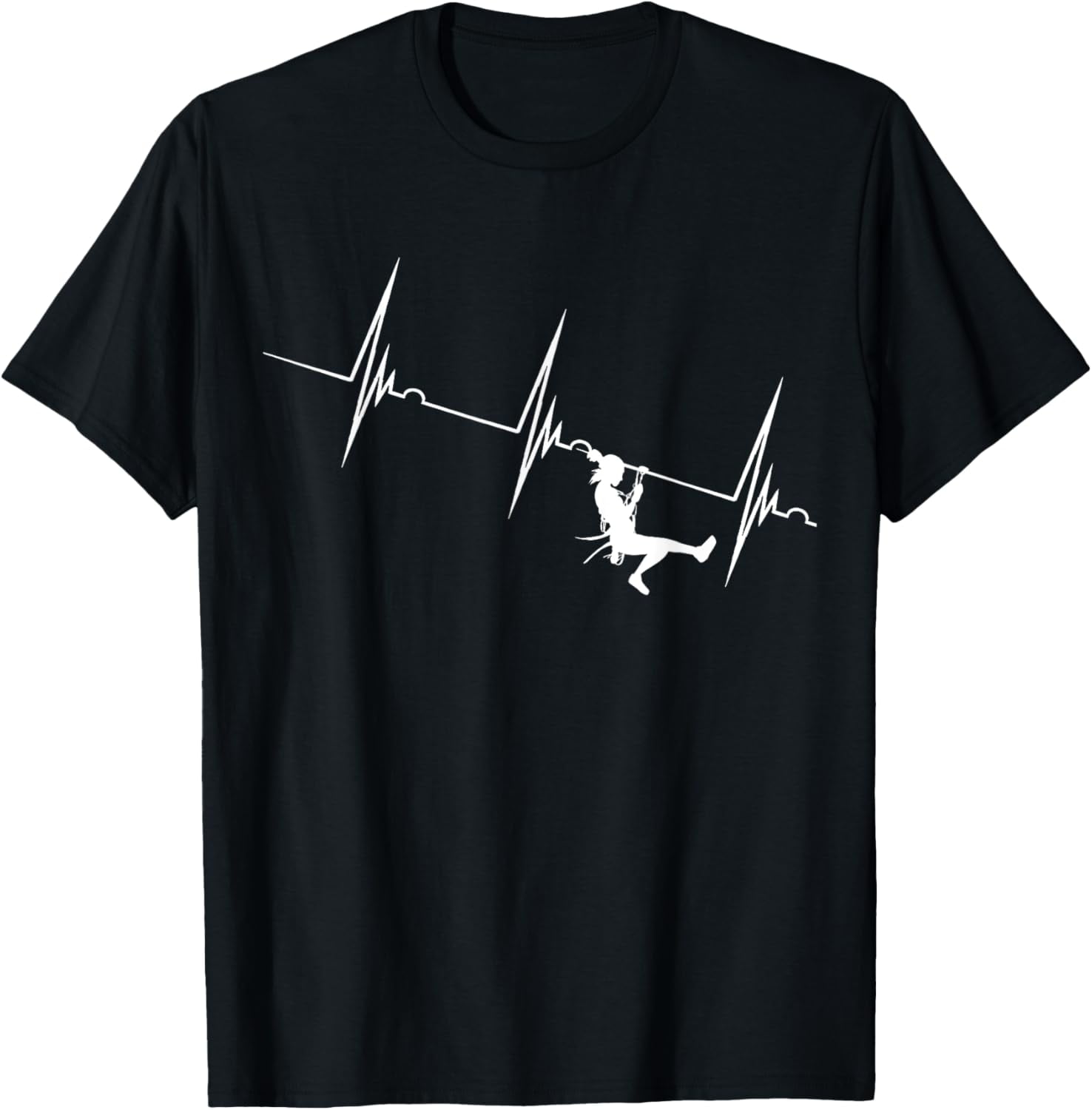 Playful Comfort Tee - Zipliner Cable Lines Zip Lining Heartbeat EKG ...