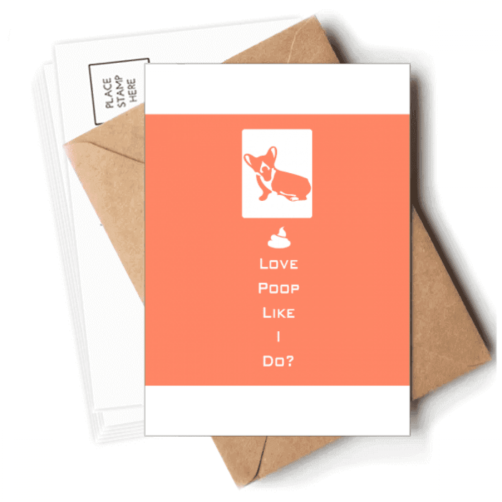 Playful Corgi Dog Likes Poop Postcards Envelopes Blank Note Cards ...