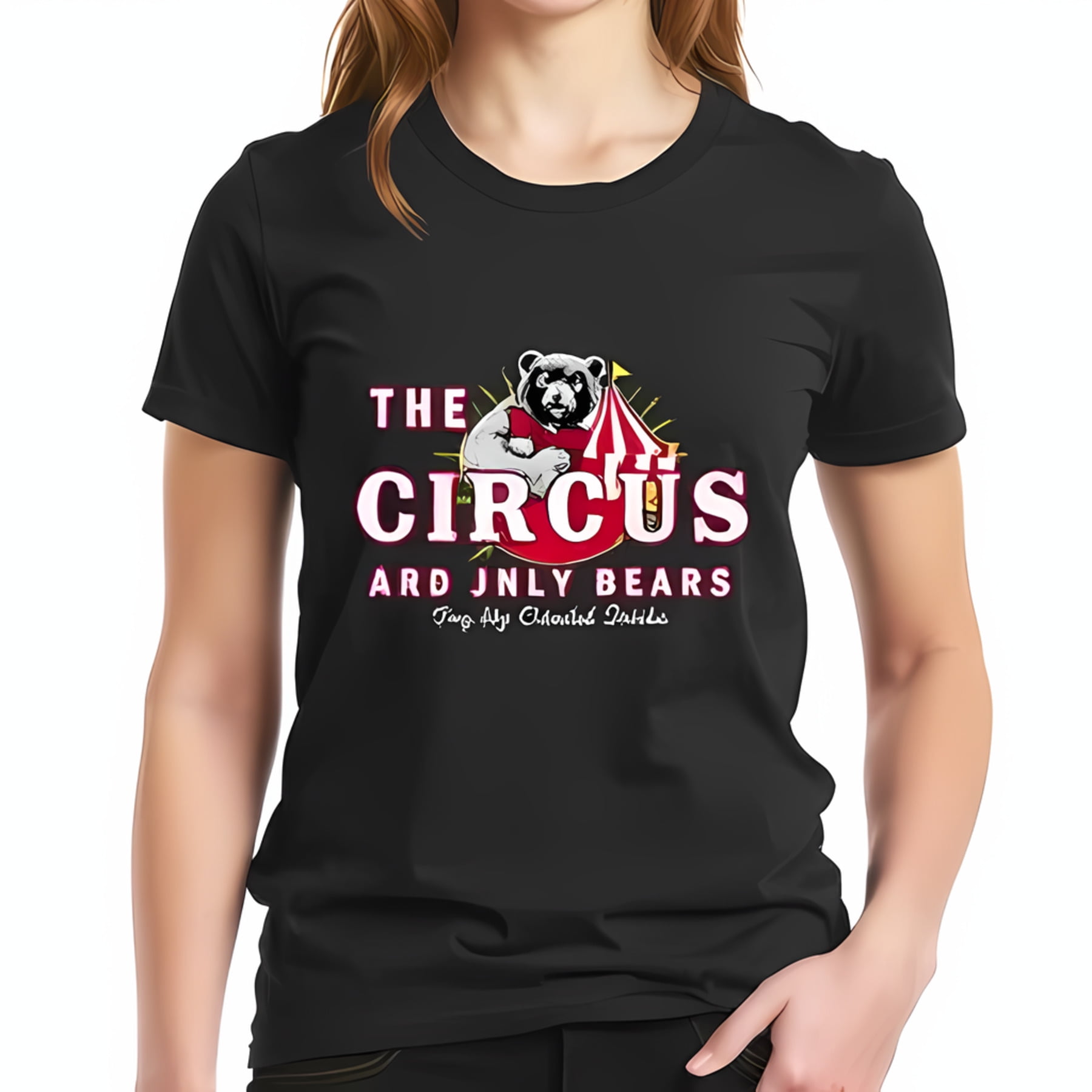 Playful Cotton Short Sleeve T-Shirt Circus Tent Graphic - " THE CIRCUS ...