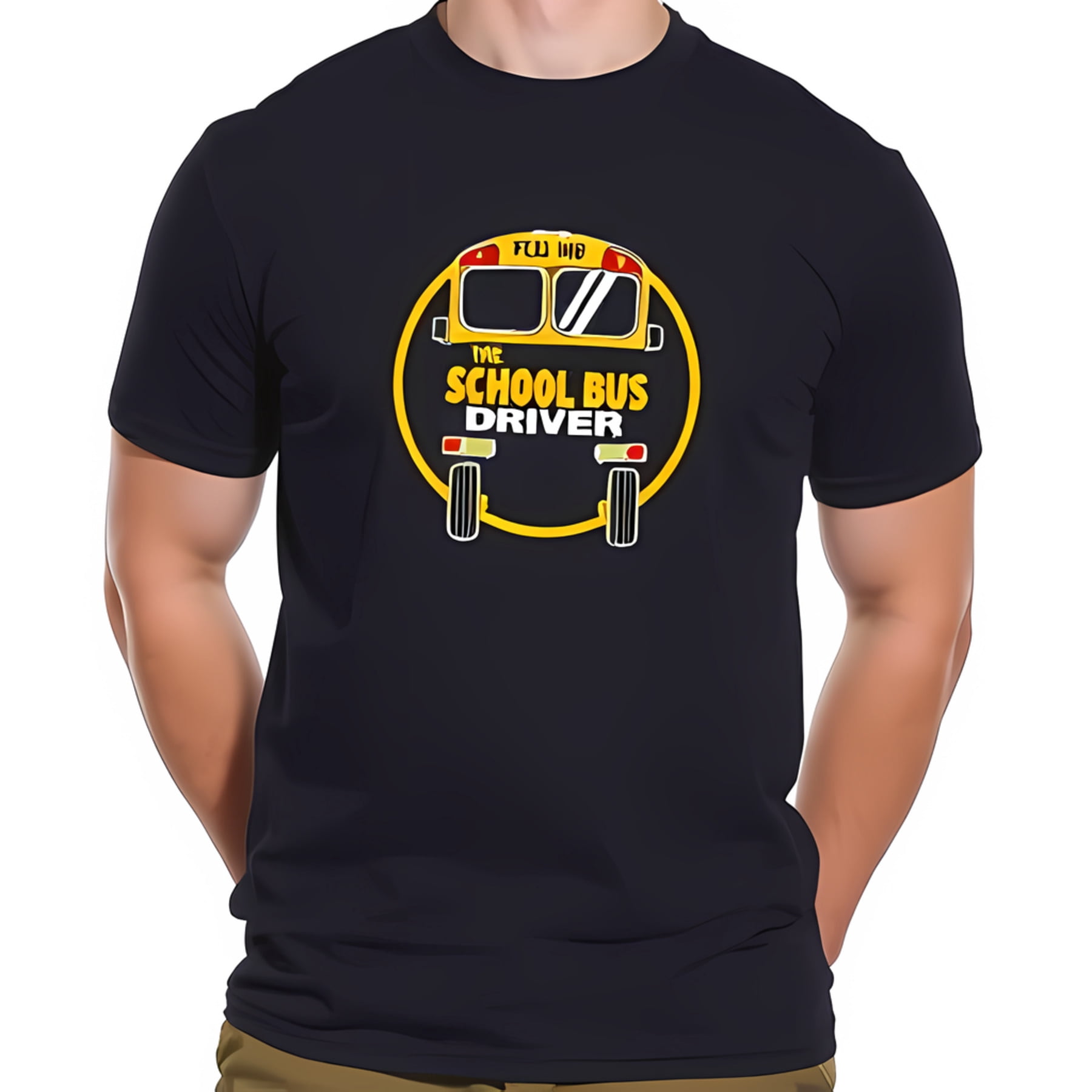Playful Cotton Short Sleeve T-Shirt Featuring Cheerful Yellow School ...