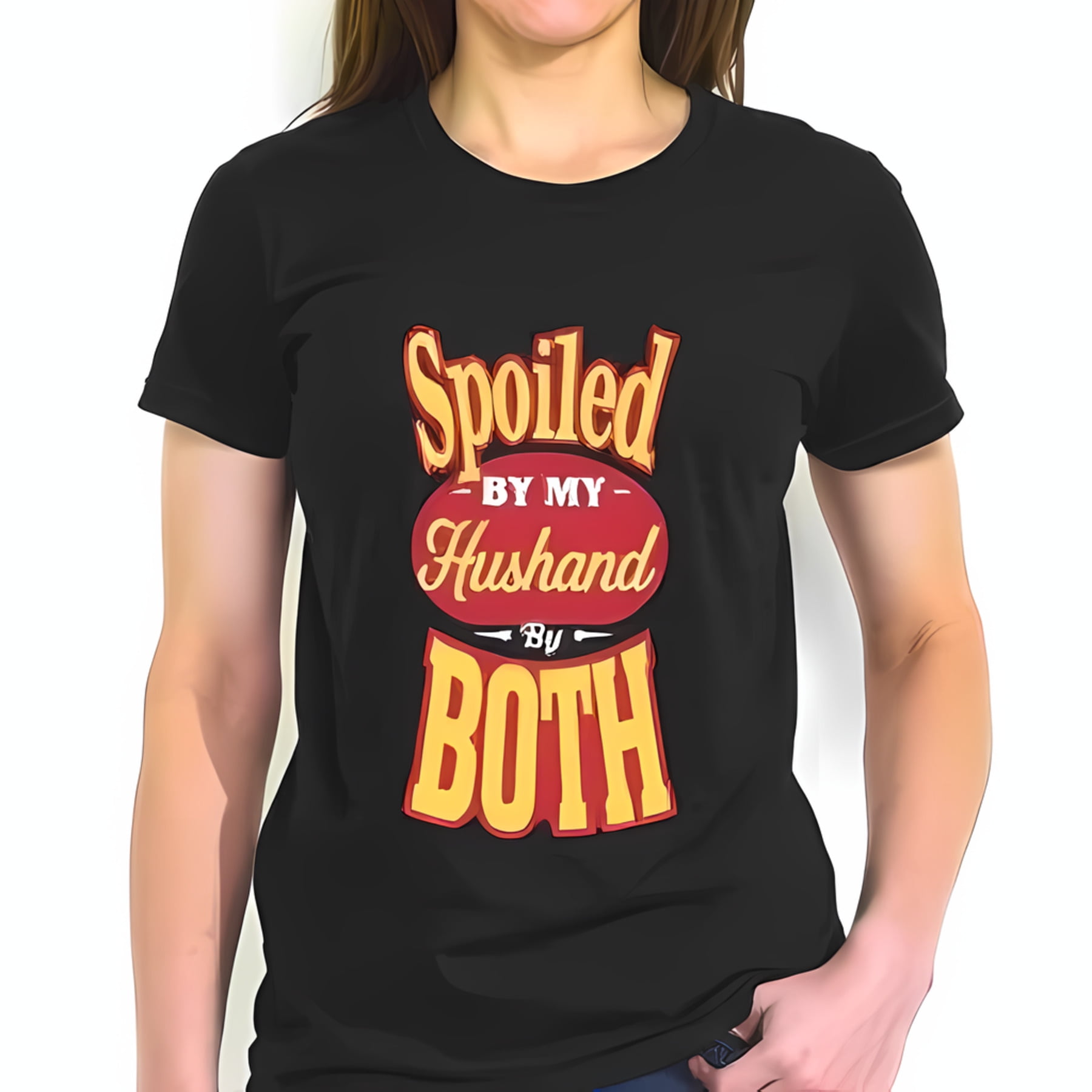 Playful Cotton Short Sleeve T-Shirt - 'Spoiled By My Husband By Both ...