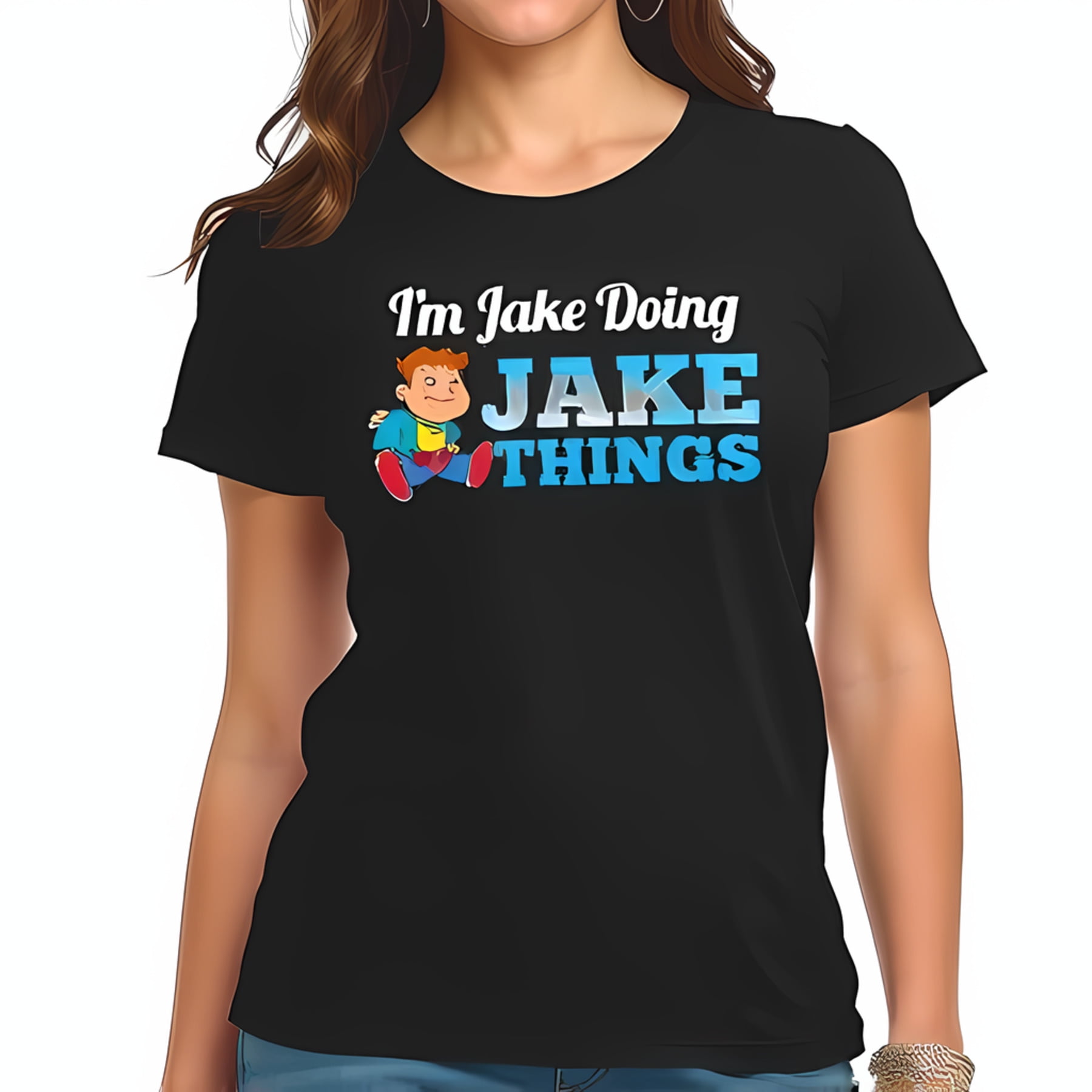 Playful Cotton Short Sleeve T-Shirt with Cartoon Boy Design & " I'm ...