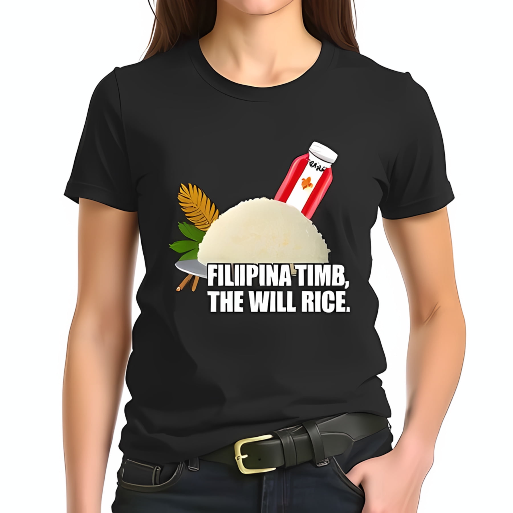 Playful Cotton Short Sleeve T-Shirt with Rice and Canadian Flag Bottle ...