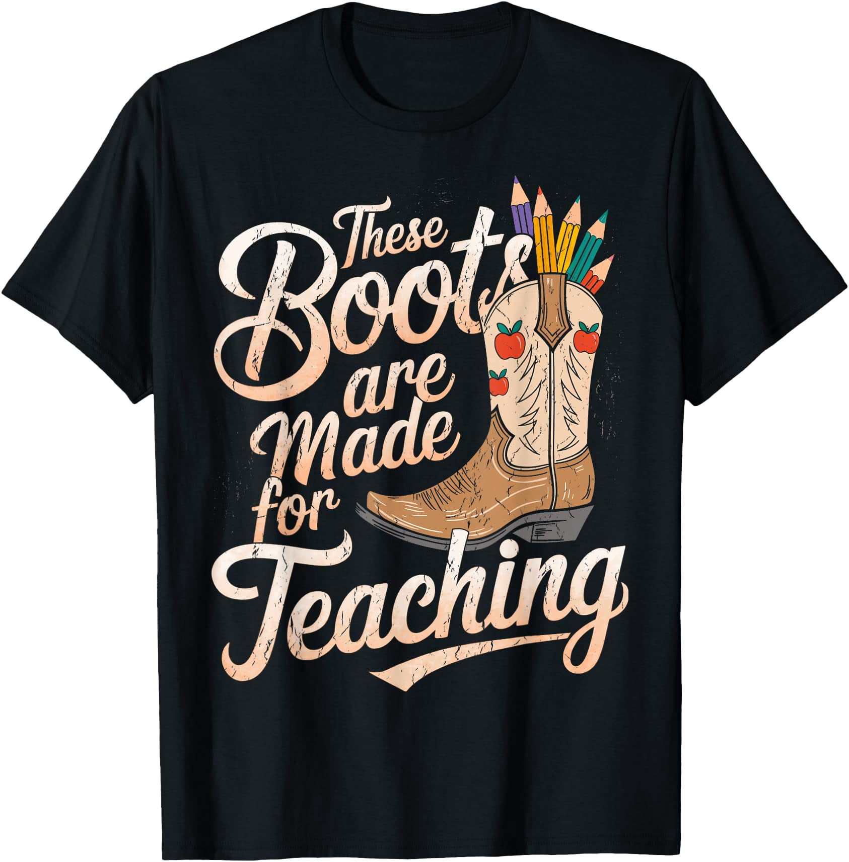 Playful Cowboy Boot Design T-Shirt for Rodeo Teacher Appreciation and ...