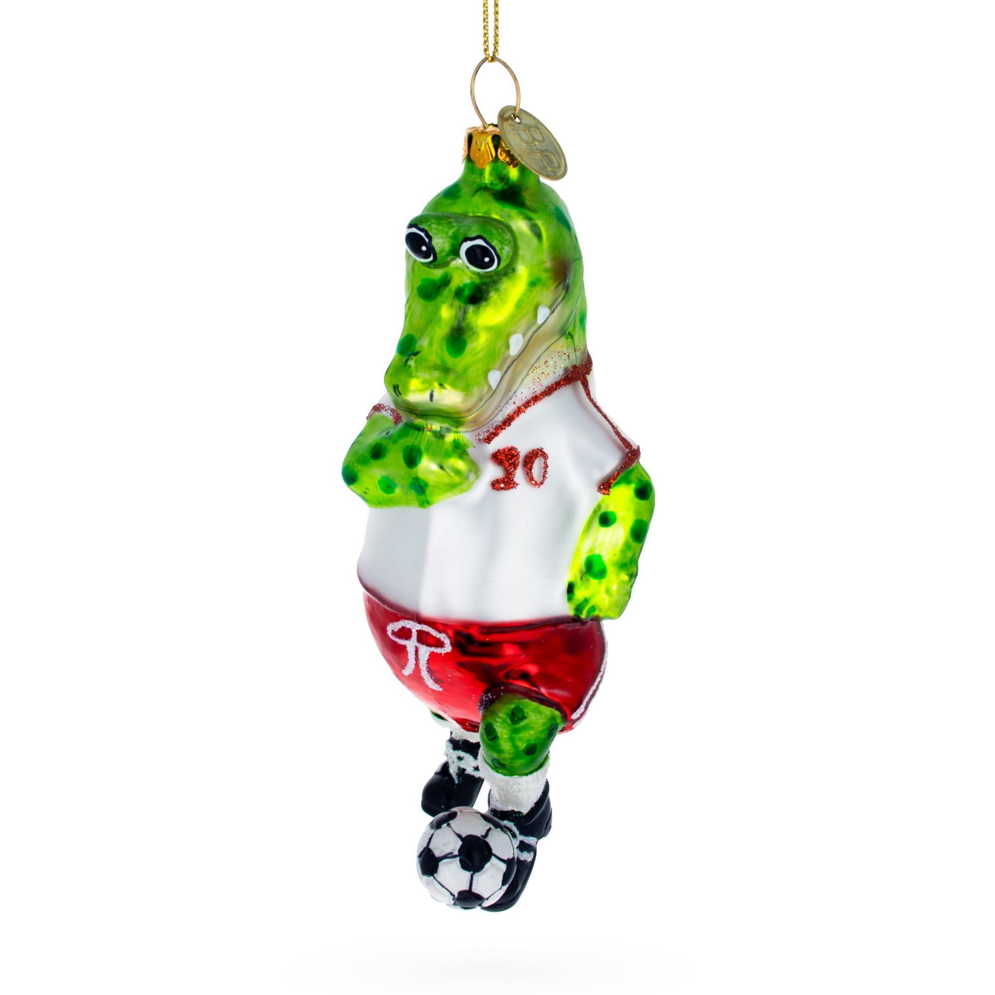 Crocodile Soccer Player Blown Glass Christmas Ornament - Walmart.com