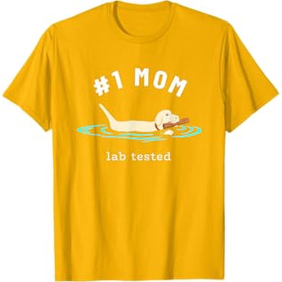 Playful Dog Graphic #1 Mom Lab Tested Yellow Labrador Retriever T-Shirt ...