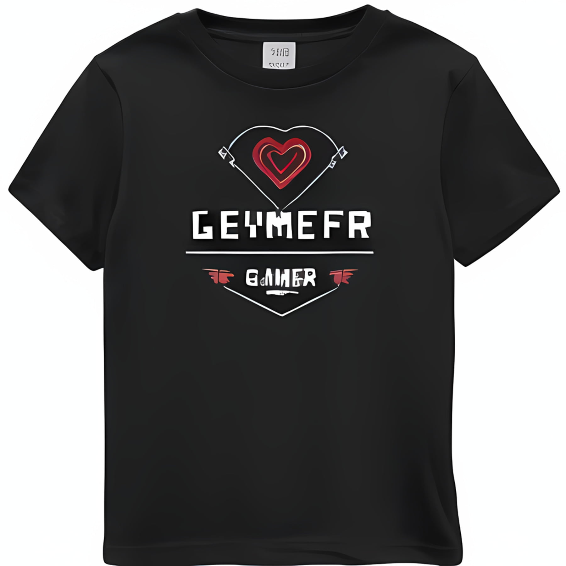 Playful Gamer Kids T-Shirt with Gaming Controller Logo Heart Symbol and ...