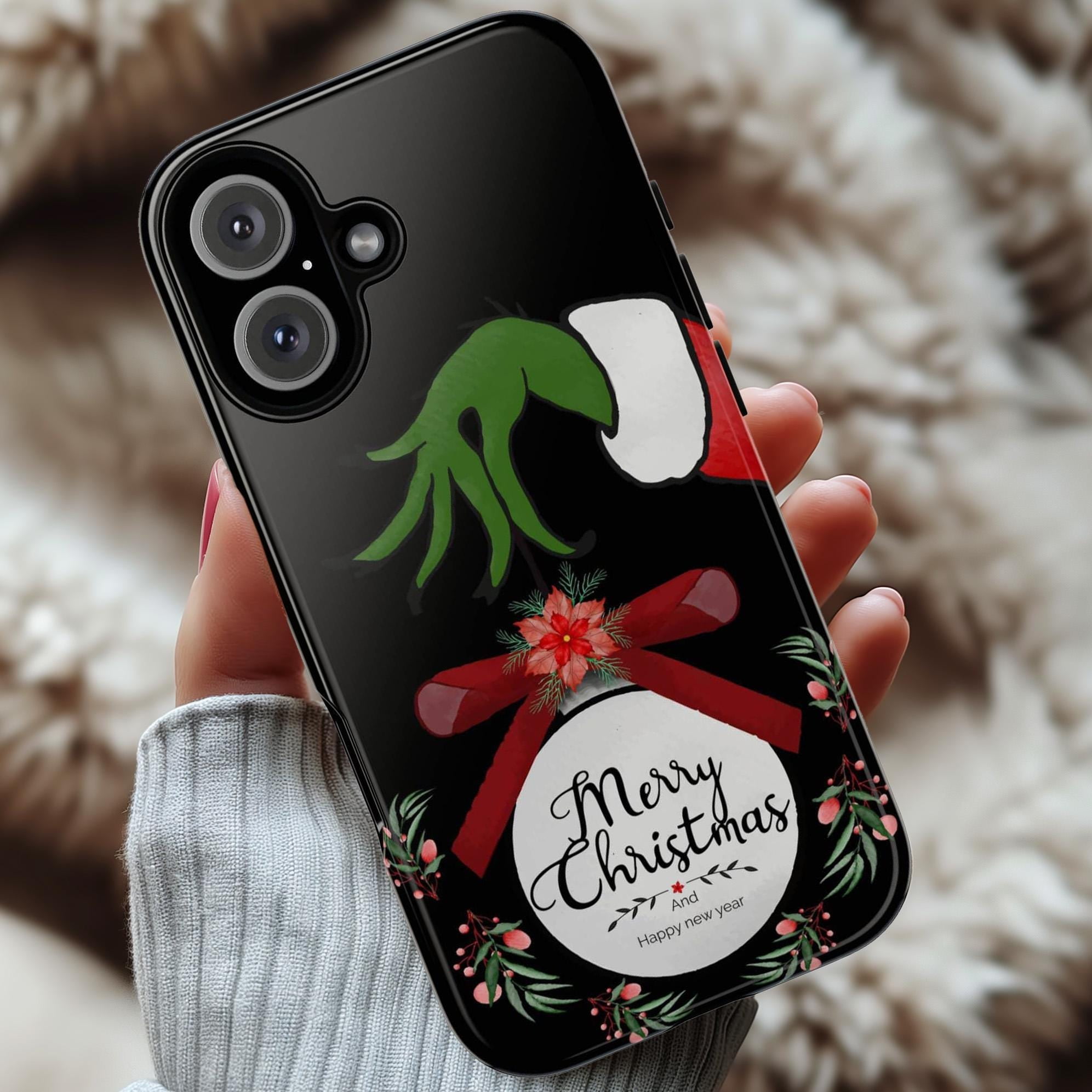 Playful Green Winter Mood Phone Case with Cozy Festive Aesthetic 17 11 ...
