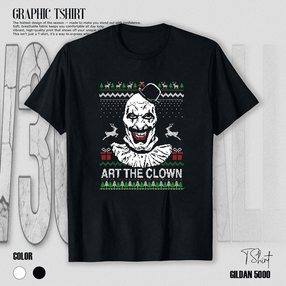 Playful Holiday Cartoon Clown Style Festive Illustration Unisex T-shirt ...