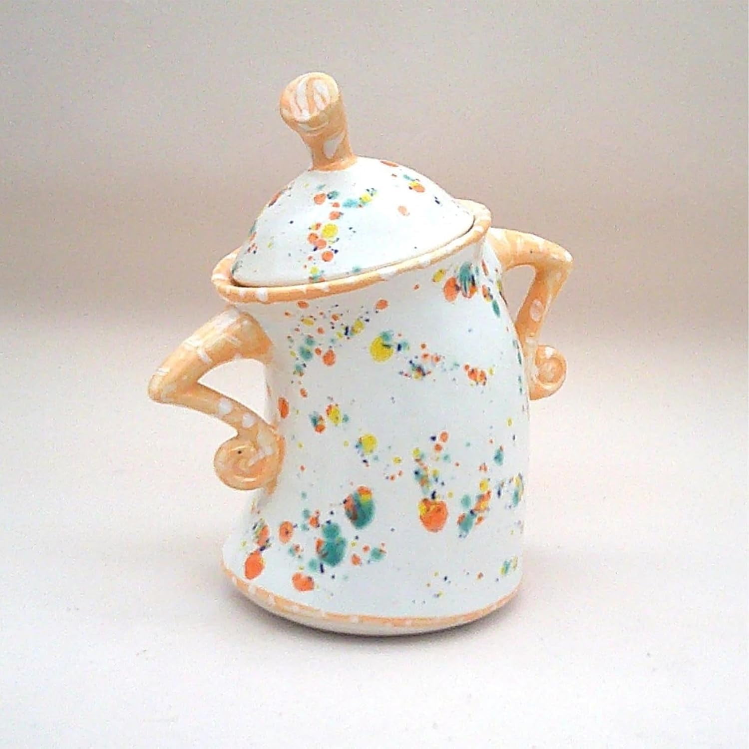 Playful Humorous Bold Sassy Tea Pot, Rectangular Canister with Flip Top ...