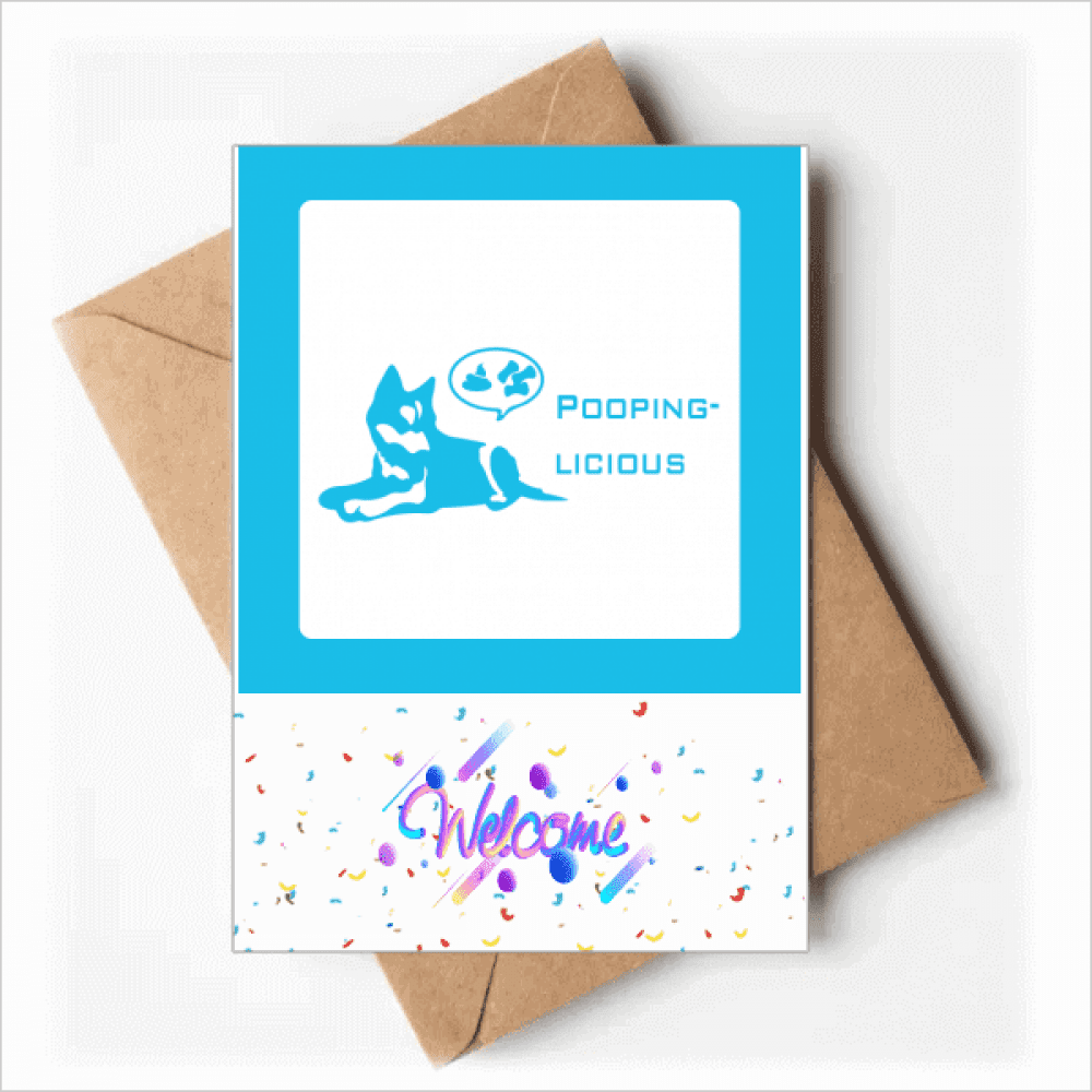 Playful Husky Eats Poop Tasty Welcome Back Greeting Cards Envelopes ...