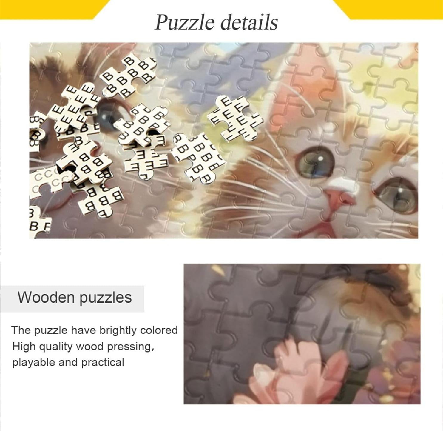 Playful Kittens Jigsaw Puzzle 500 Pieces, Zigsaw with Storage Bag and ...