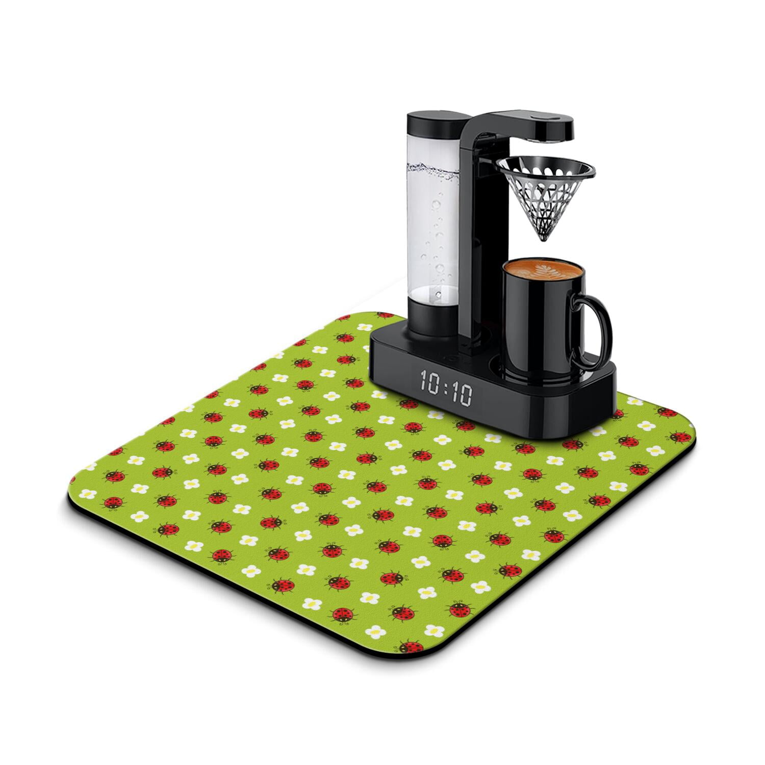 Playful Ladybug Coffee Station Mat - 4-Layer Counter Protector ...