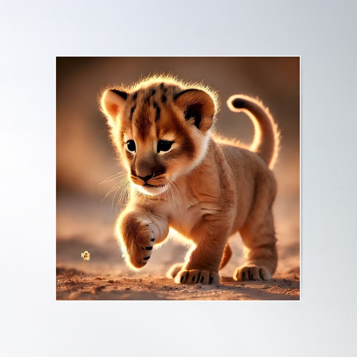 Playful Lion Cub Wall Art Poster Wall Art, Modern Wall Decor For Living ...