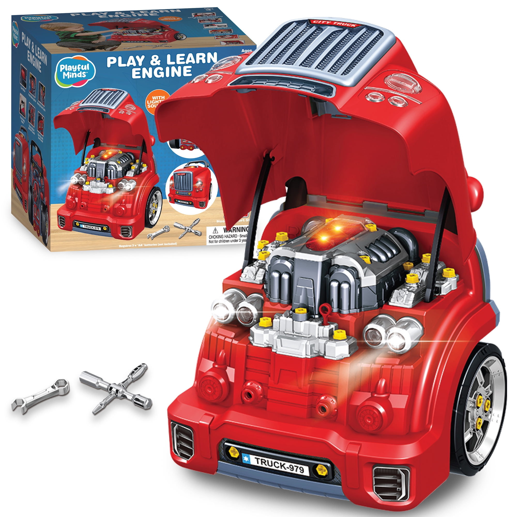 Playful Minds: Play & Learn Engine - Red - Lights & Sounds Mechanic Toy ...