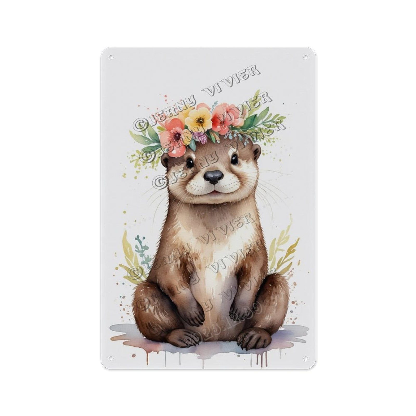 Playful Otter Aluminum Sign – Nature-Inspired Decor for Kid’s Room ...