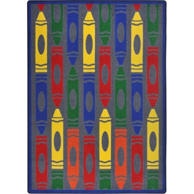 Playful Patterns Jumbo Crayons Rectangle Childrens Area Rugs 07 Rainbow ...
