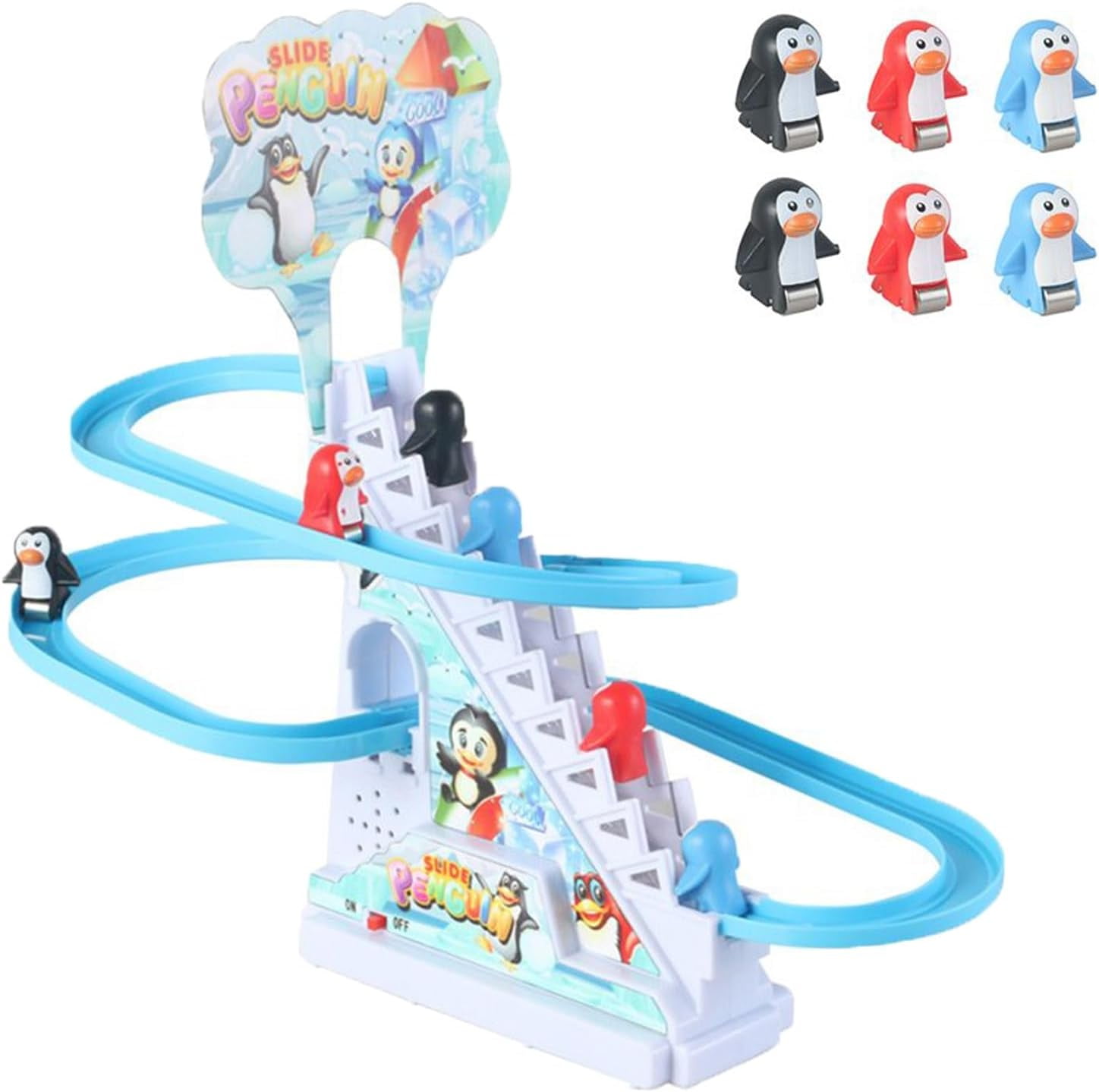 Playful Penguin Race Track Slide Toy, Penguin Slide Race Game Penguin ...