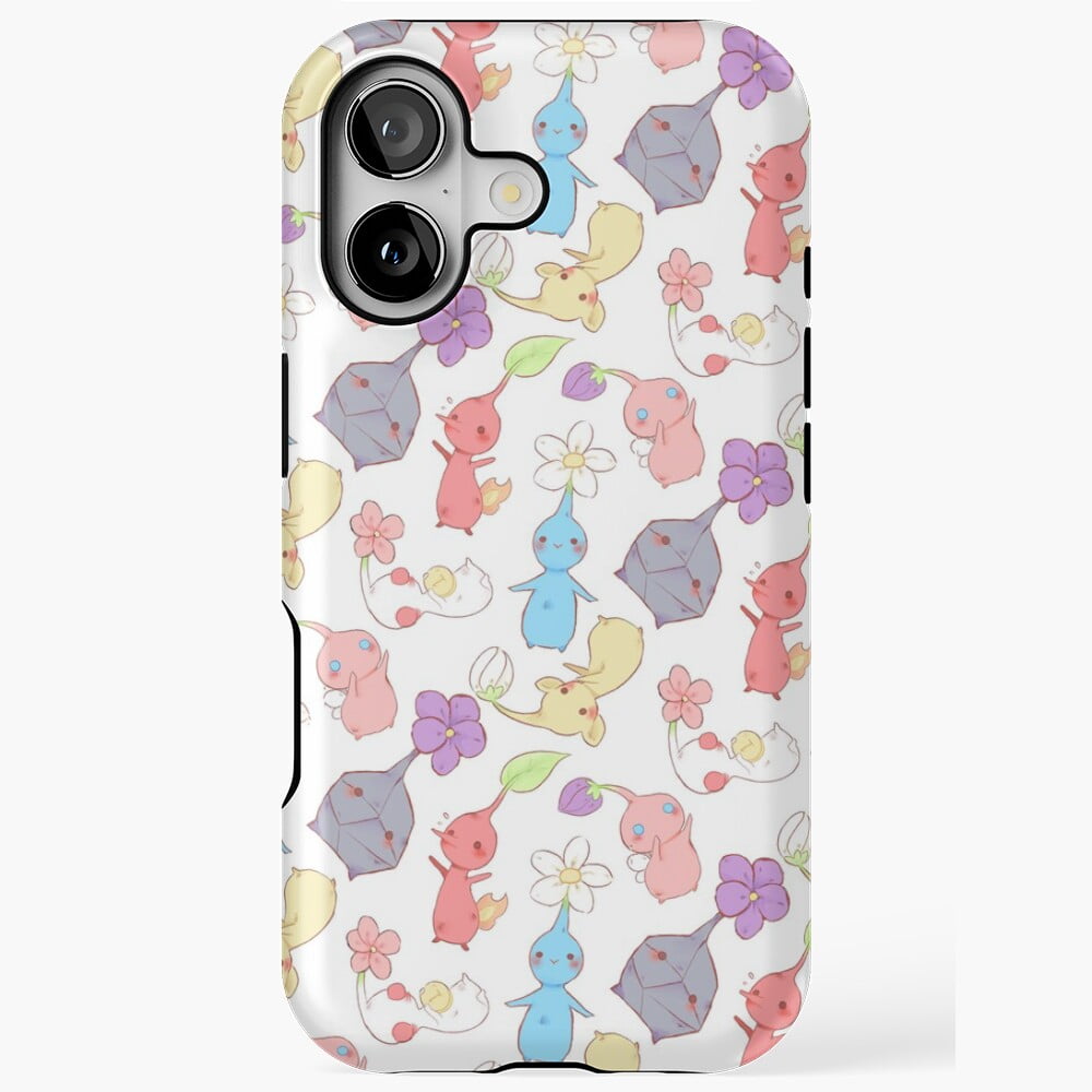 Playful Pikmin Inspired Nature Pattern Design for iPhone 17 to 11 Pro ...