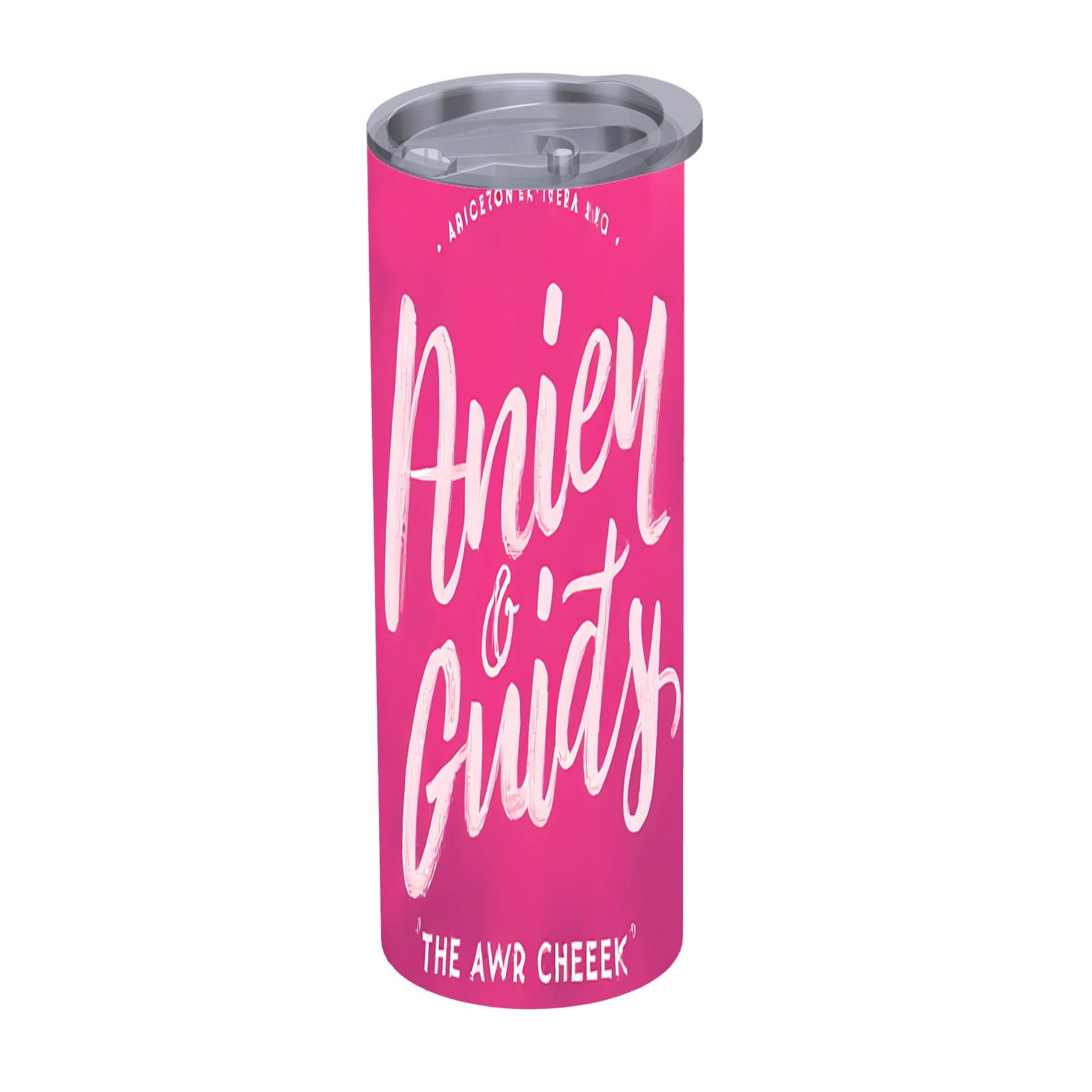Playful Pink 20 oz Stainless Steel Insulated Tumbler with Silver Lid & Straw - " Anie & Guis ...