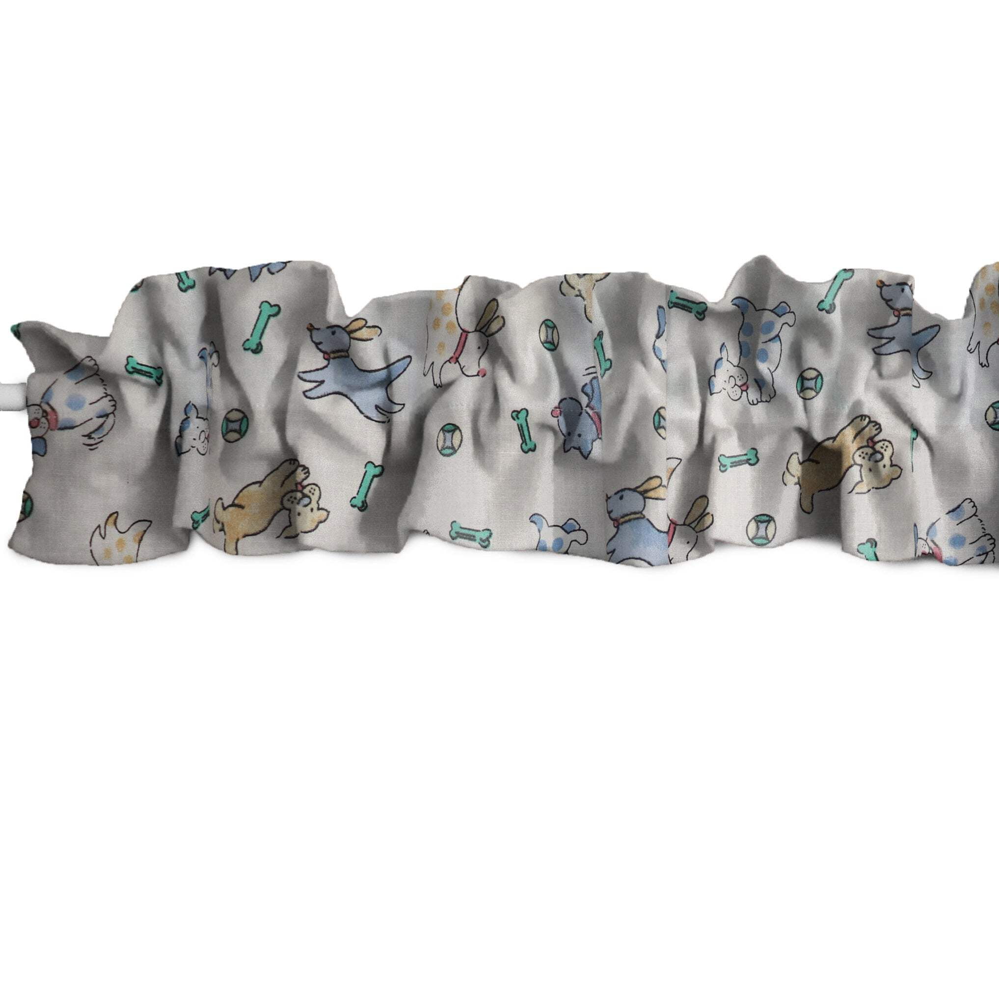 Playful Puppies Cotton Curtain Sleeve Topper Window Treatment - Walmart.com