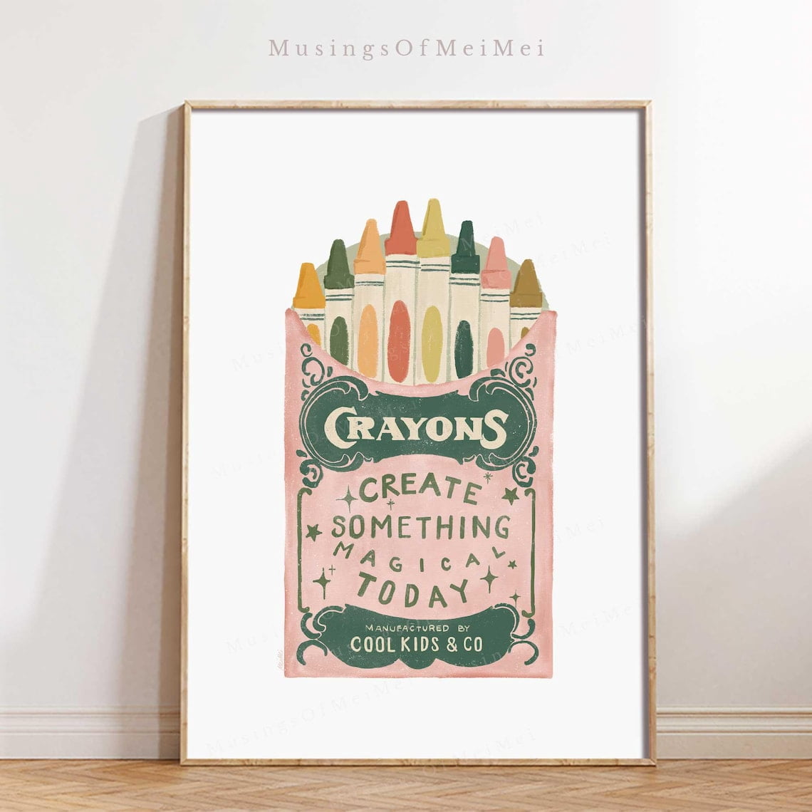 Playful Retro Crayon Art For Room Decor Whimsical Playroom ...