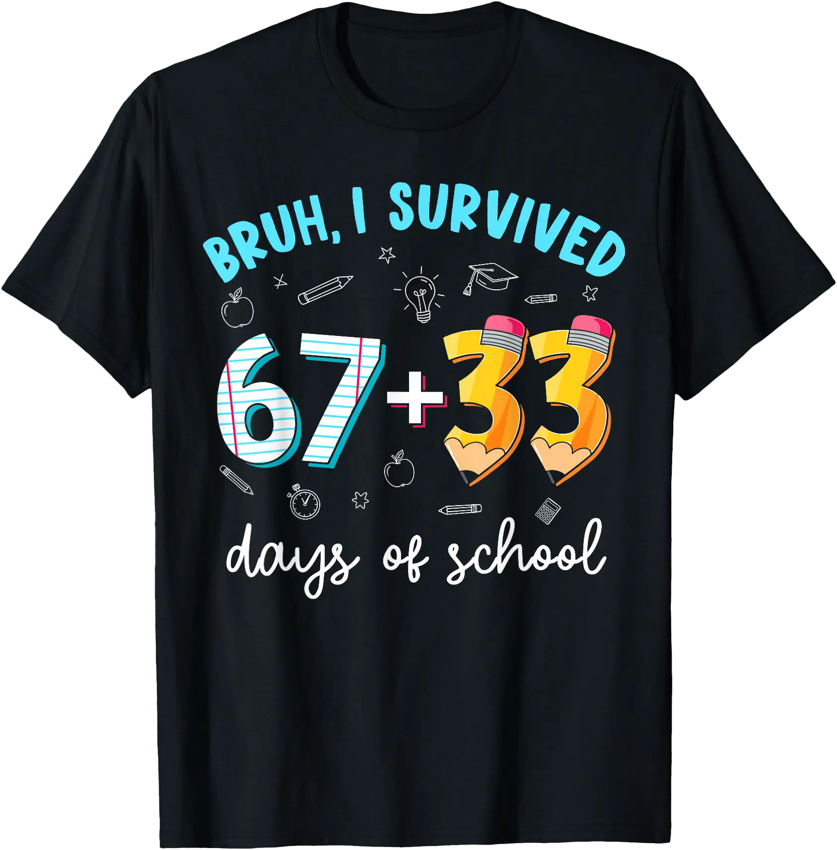 Playful School-Themed T-Shirt for Celebrating 100 Days of Learning ...