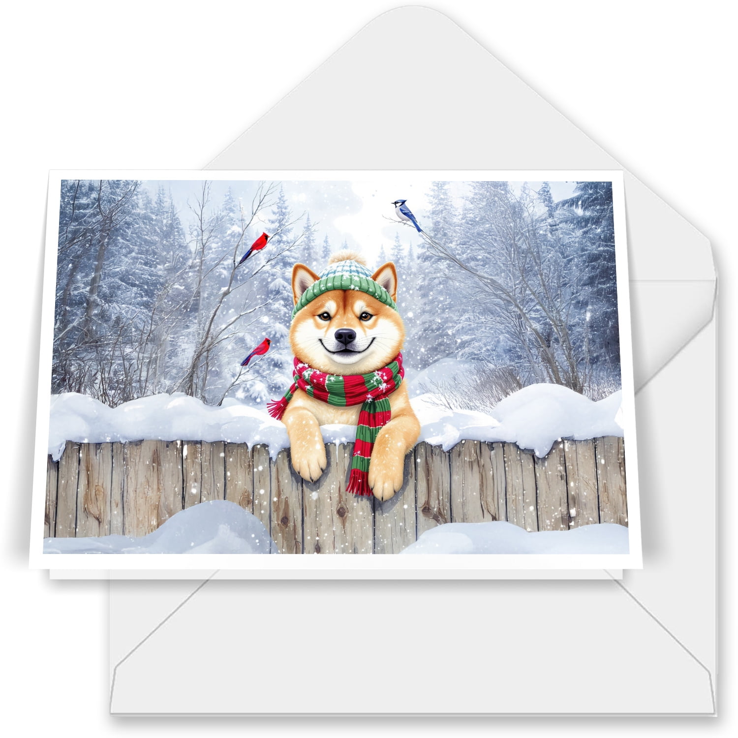 Playful Scottish Terrier Welcomes Winter Snowy Day with Cardinal Bird ...