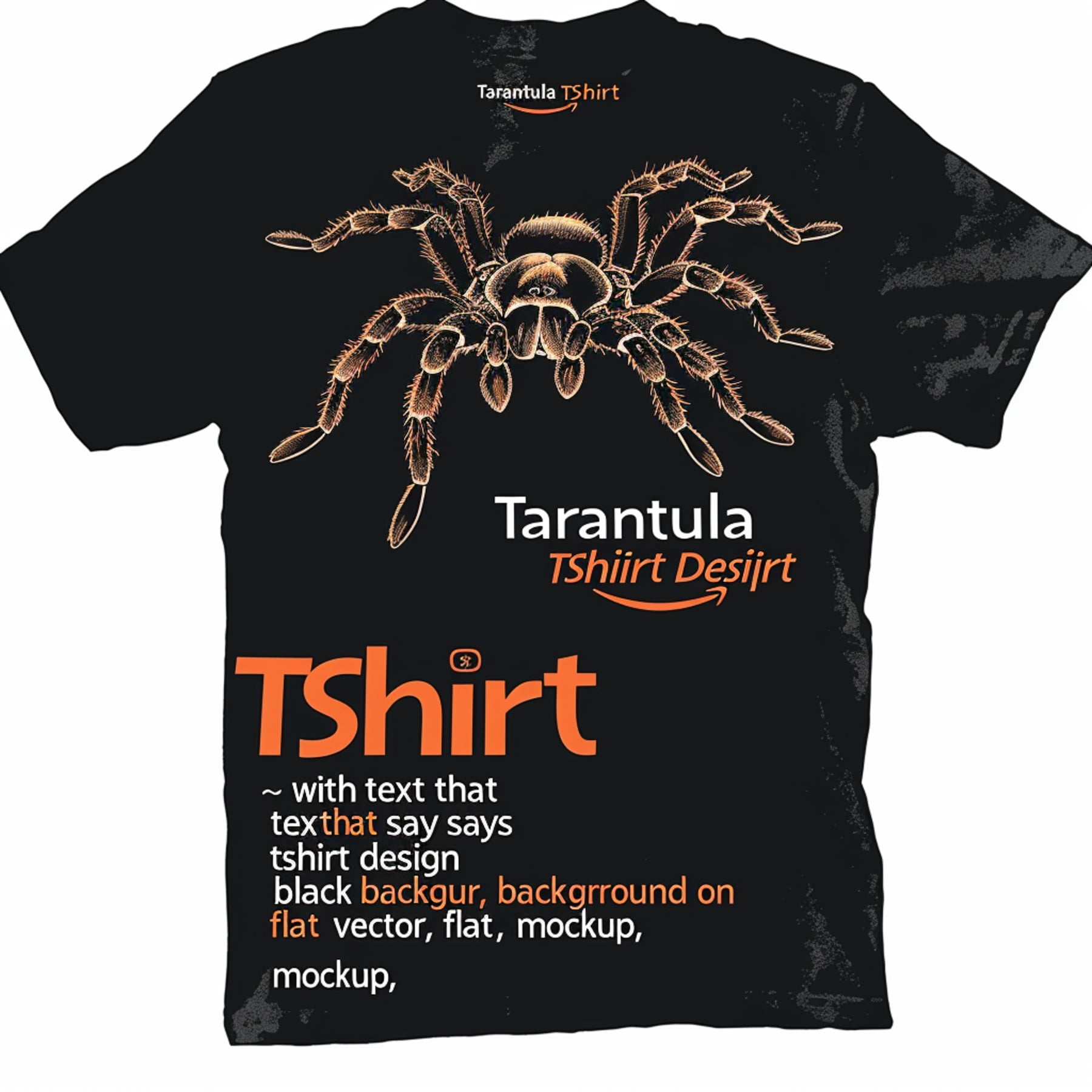 Playful Tarantula Design with Sprites on Black Tee Funny Arachnid Shirt ...