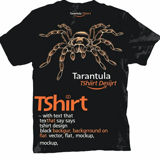 Playful Tarantula Design with Sprites on Black Tee Funny Arachnid Shirt ...
