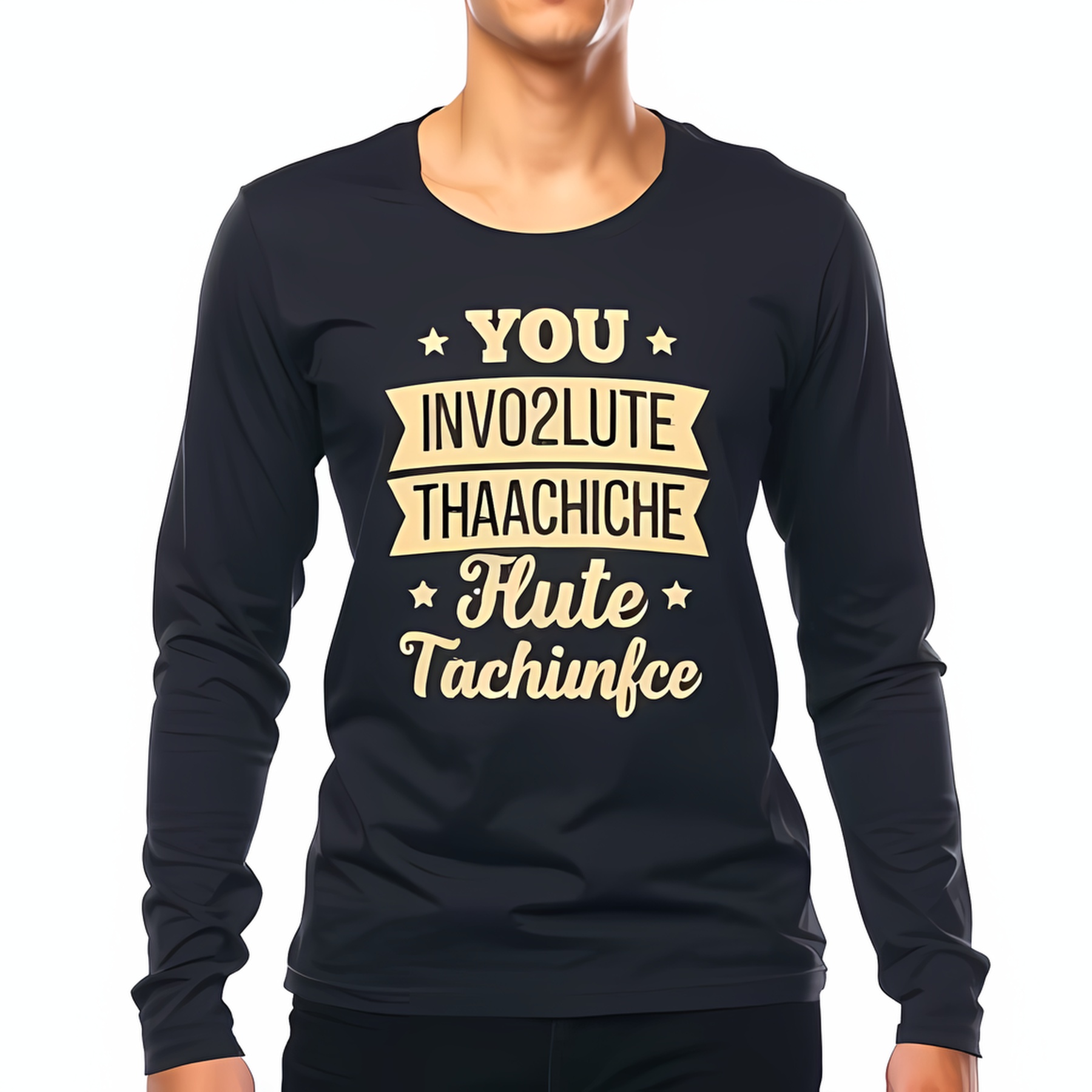 Playful Vintage Typography Long Sleeve T-Shirt - "You InVo2lute ...