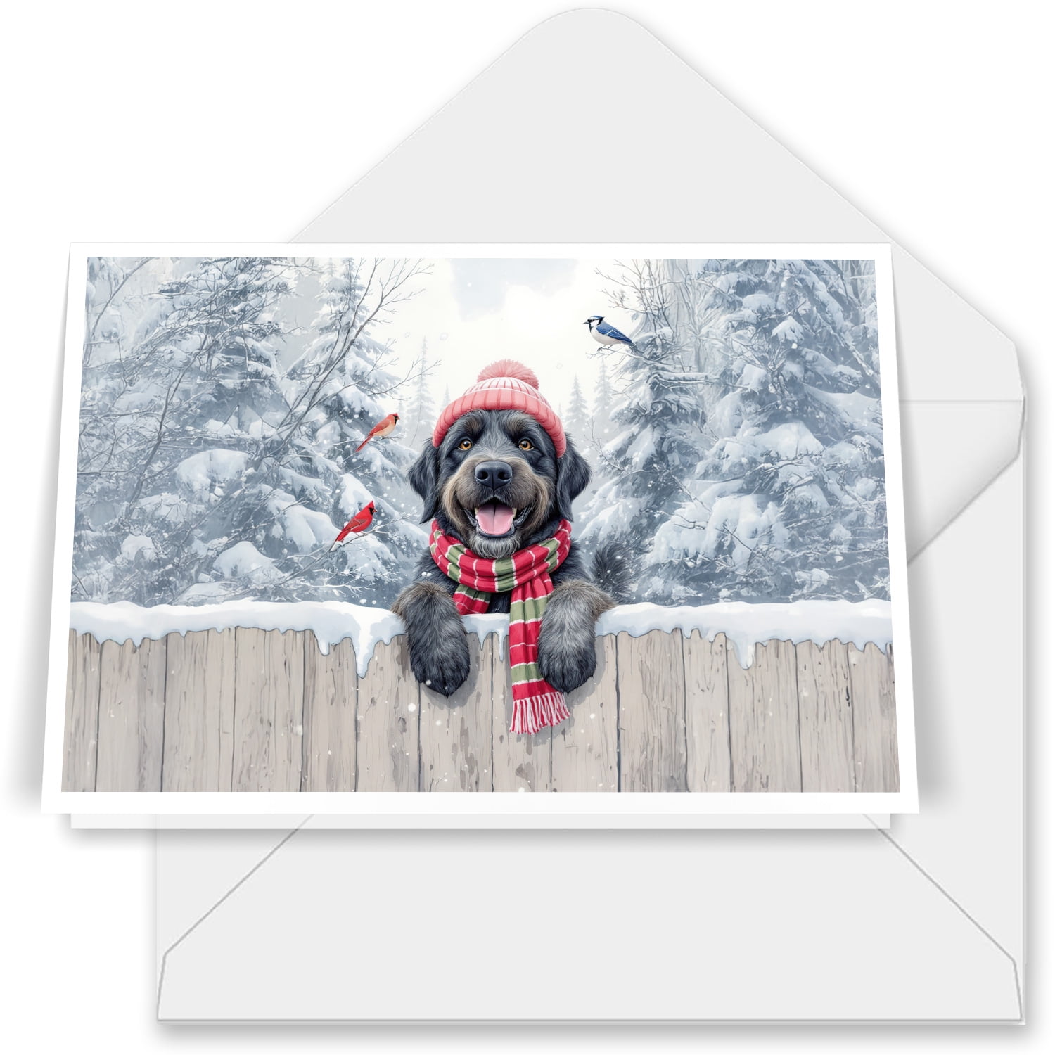 Playful Wirehaired Pointing Griffon Welcomes Winter Snowy Day with ...