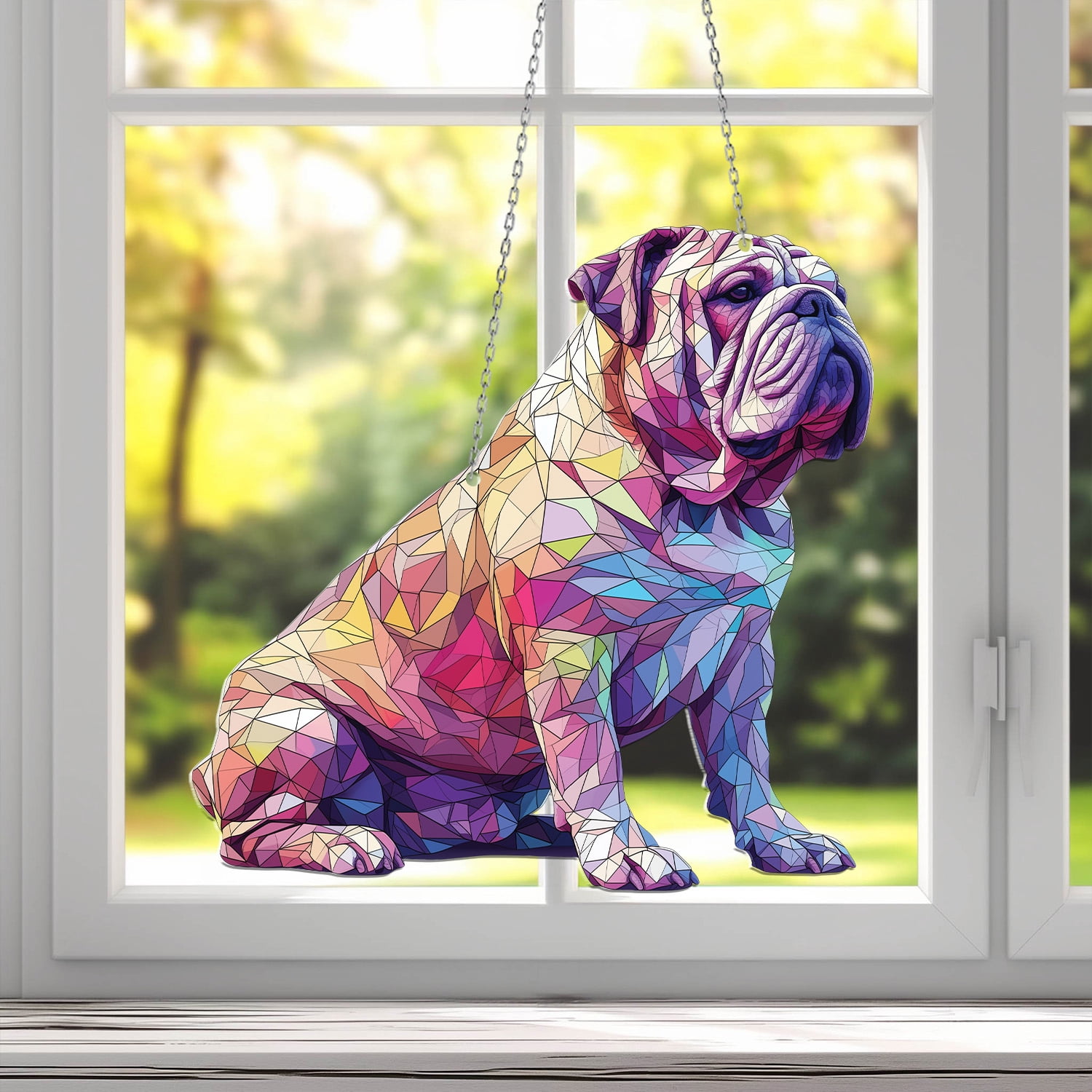 Playful and Colorful French Bulldog Acrylic Window Decor - Stained ...