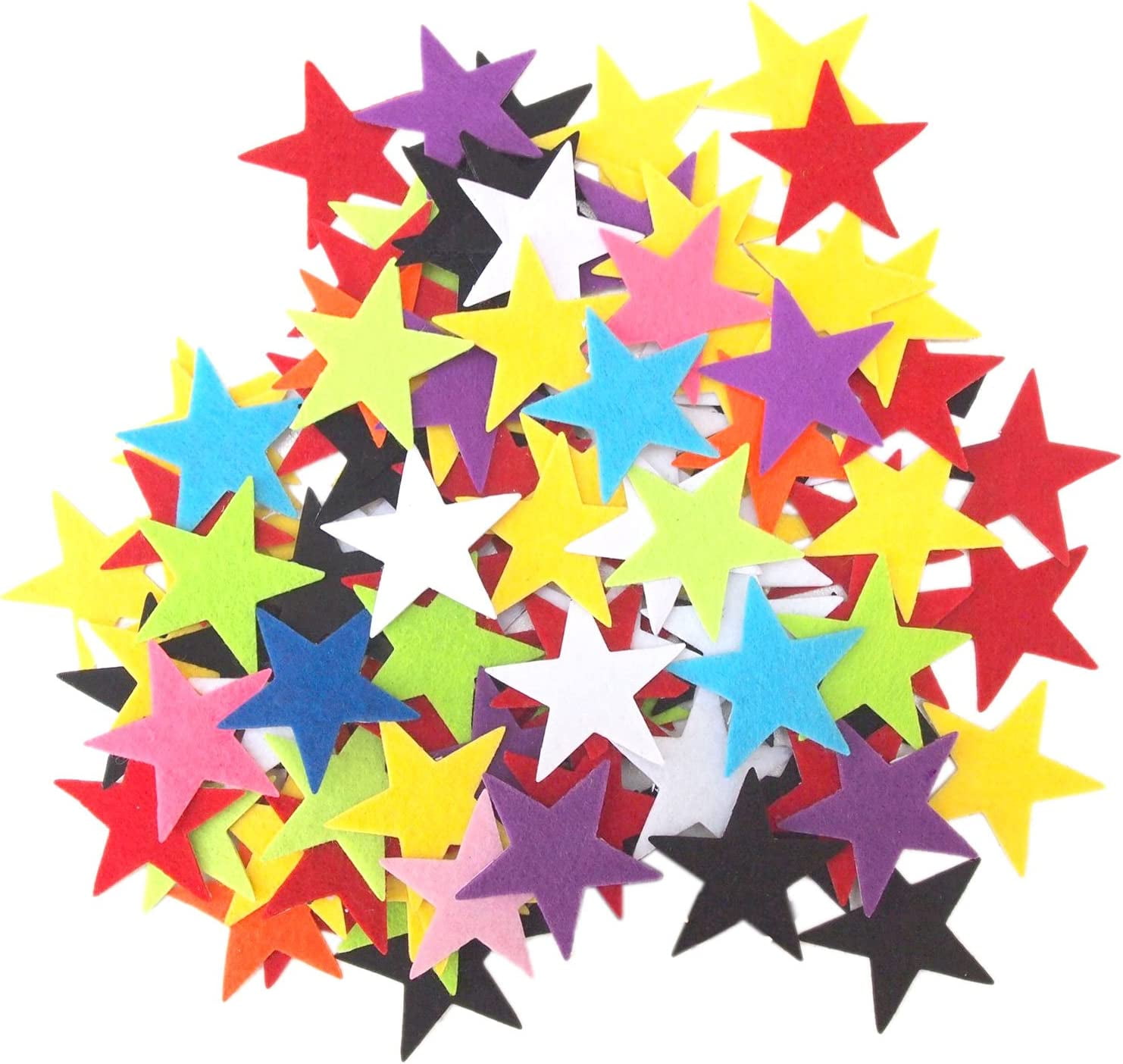 Playfully Ever After 1.5 Inch Mixed Color Assortment 85pc Felt Star ...