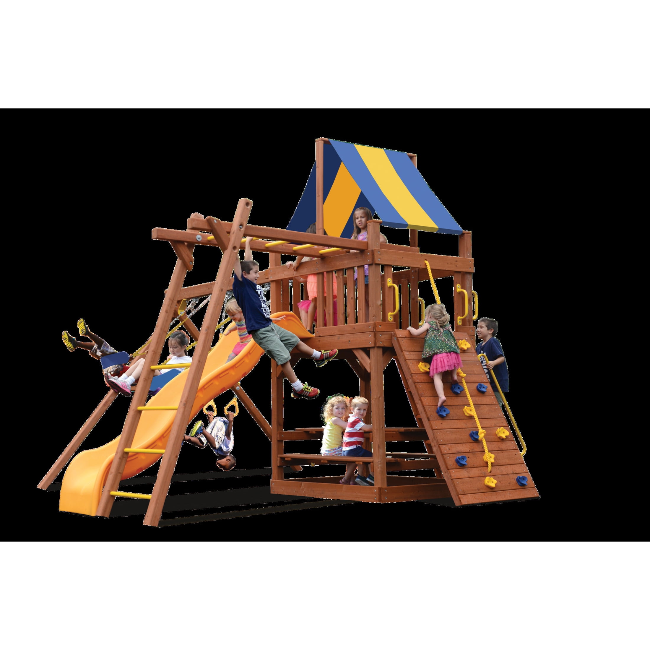 Playground One!® Fort Swing Sets - Original / 5' Deck / Combo 3 ...