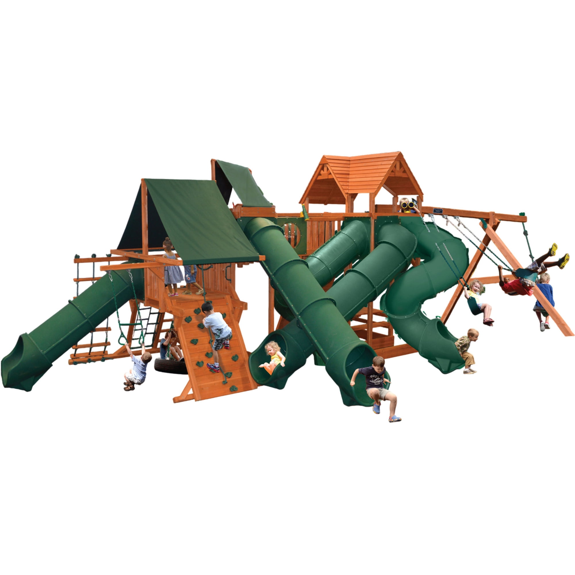Playground One Huge Playsets 7.5' Deck & 5' Deck Mega with Bridge or ...