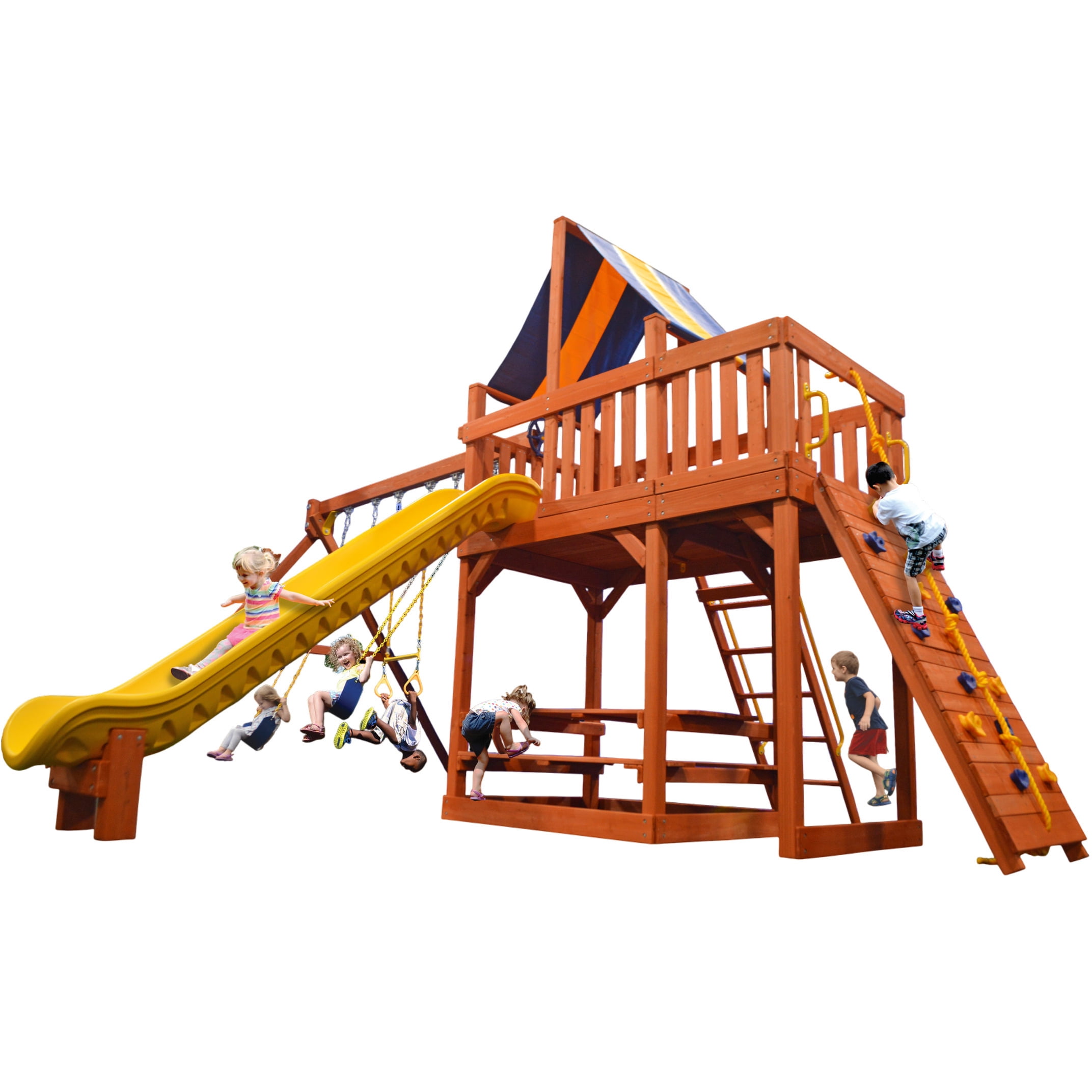 Playground One Original Fort with Extra Large Platform 5.5' - Green ...